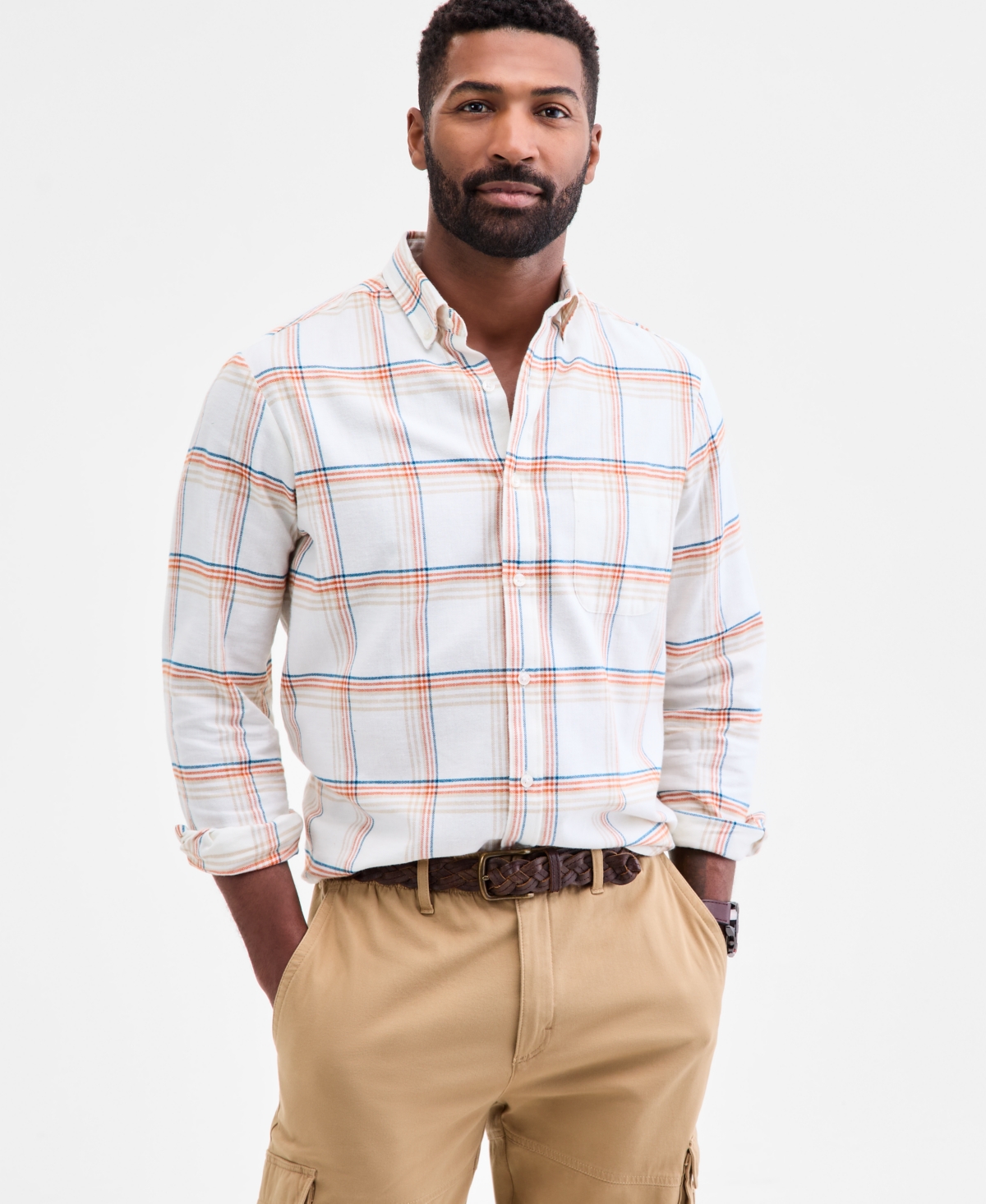 Click here for Club Room Mens Hunter Plaid Button-Down Flannel Sh... prices
