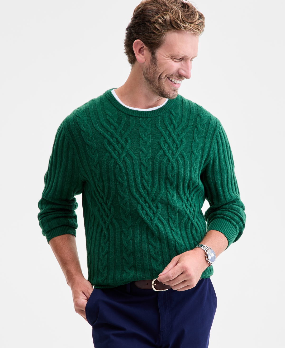 Click here for Club Room Mens Mixed Cable-Knit Crewneck Sweater... prices