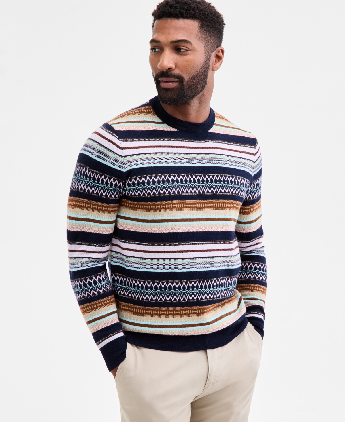 Click here for Club Room Mens Cameron Fair Isle Crewneck Sweater... prices