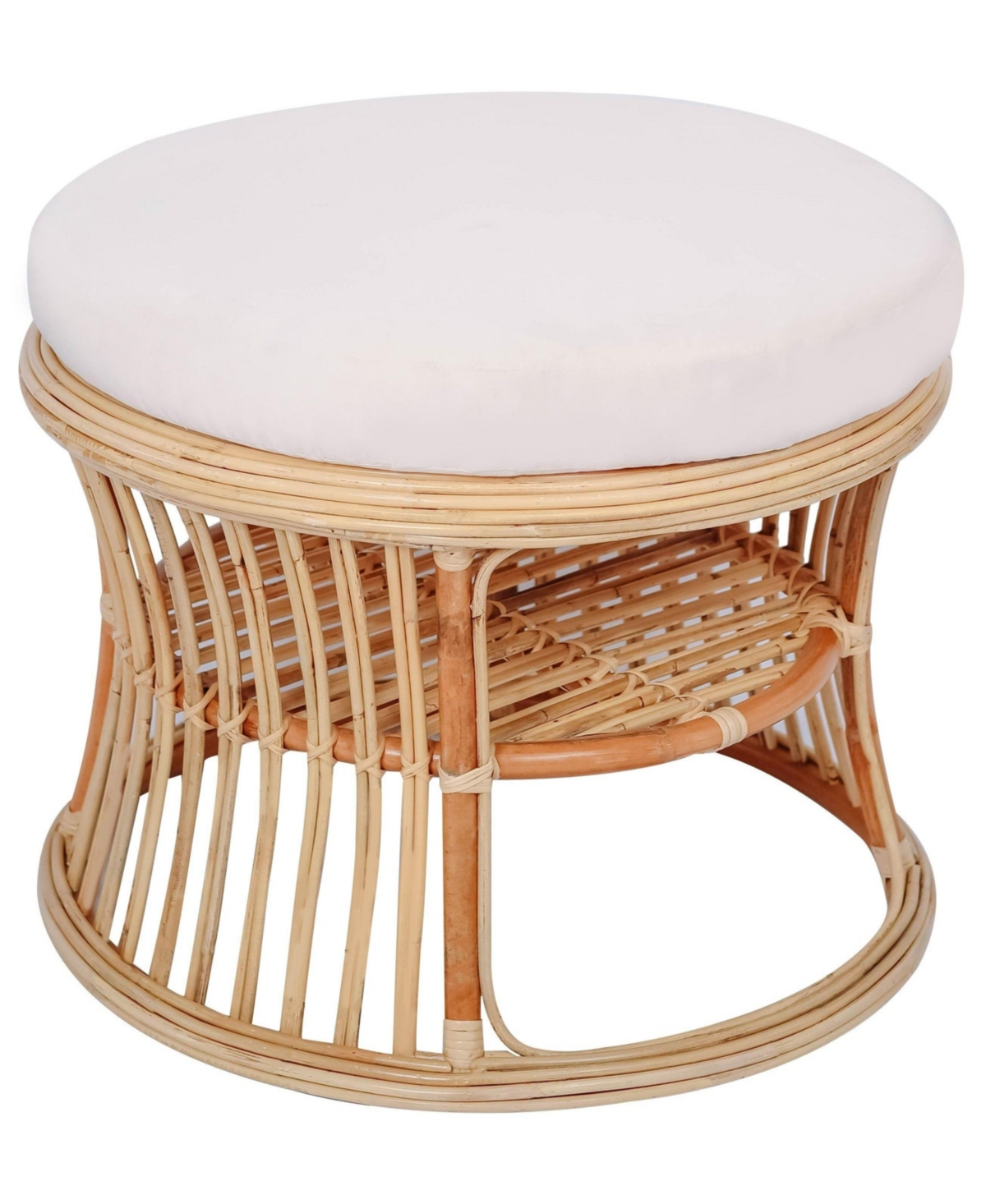 Click here for Nordlys - Natural Rattan and Beige Fabric Pouf Exo... prices