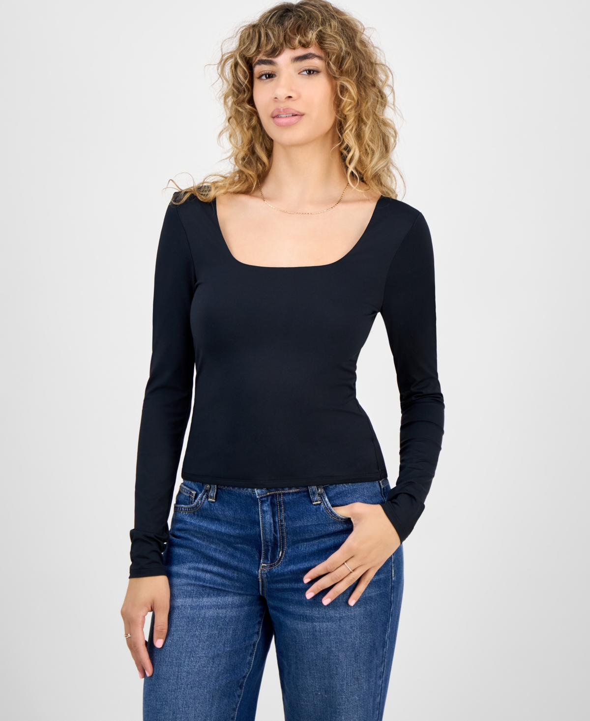 Click here for Madden Girl Juniors Square-Neck Double-Layer Long-... prices