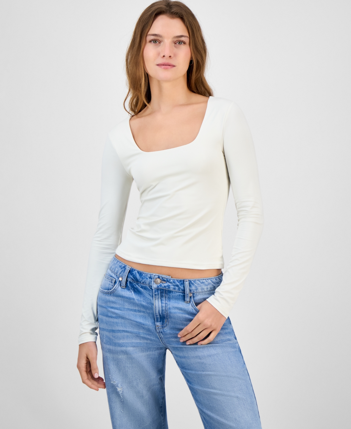 Click here for Madden Girl Juniors Square-Neck Double-Layer Long-... prices