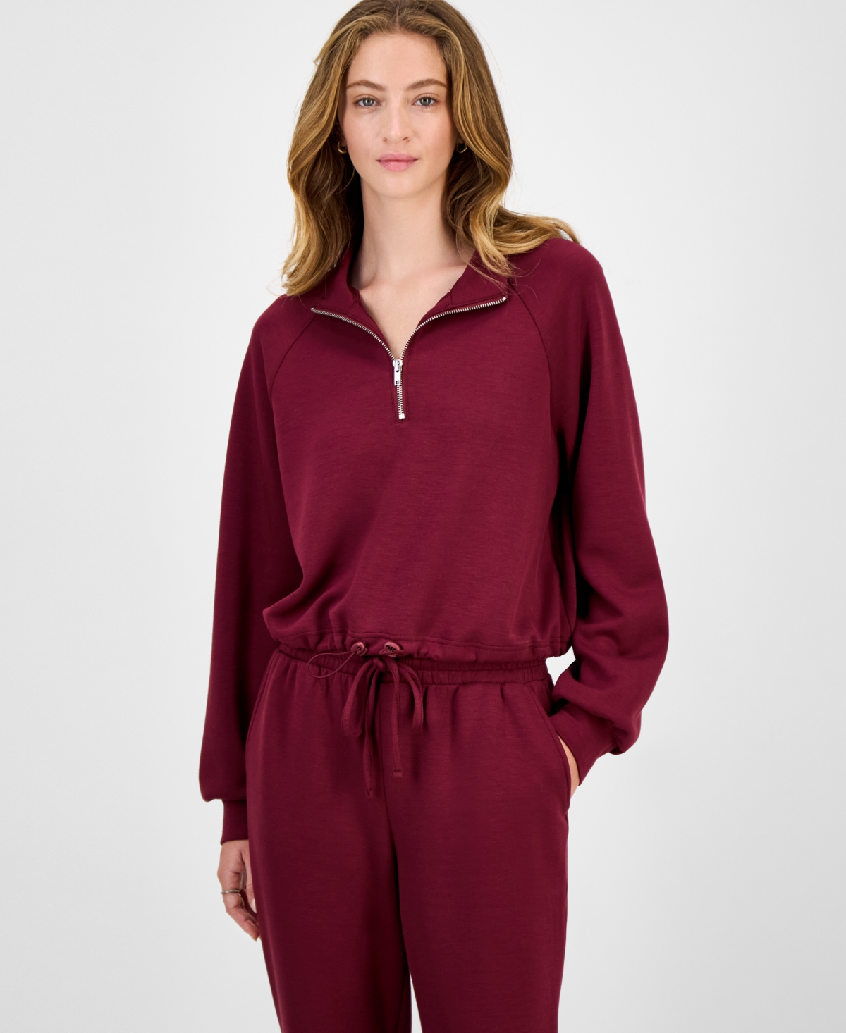 Click here for Tinseltown Juniors Half-Zip Scuba Sweatshirt - Taw... prices