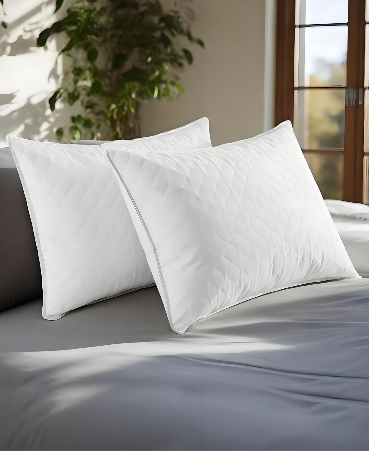 Click here for Unikome Quilted Goose Feather 2-Pack Pillows  Stan... prices