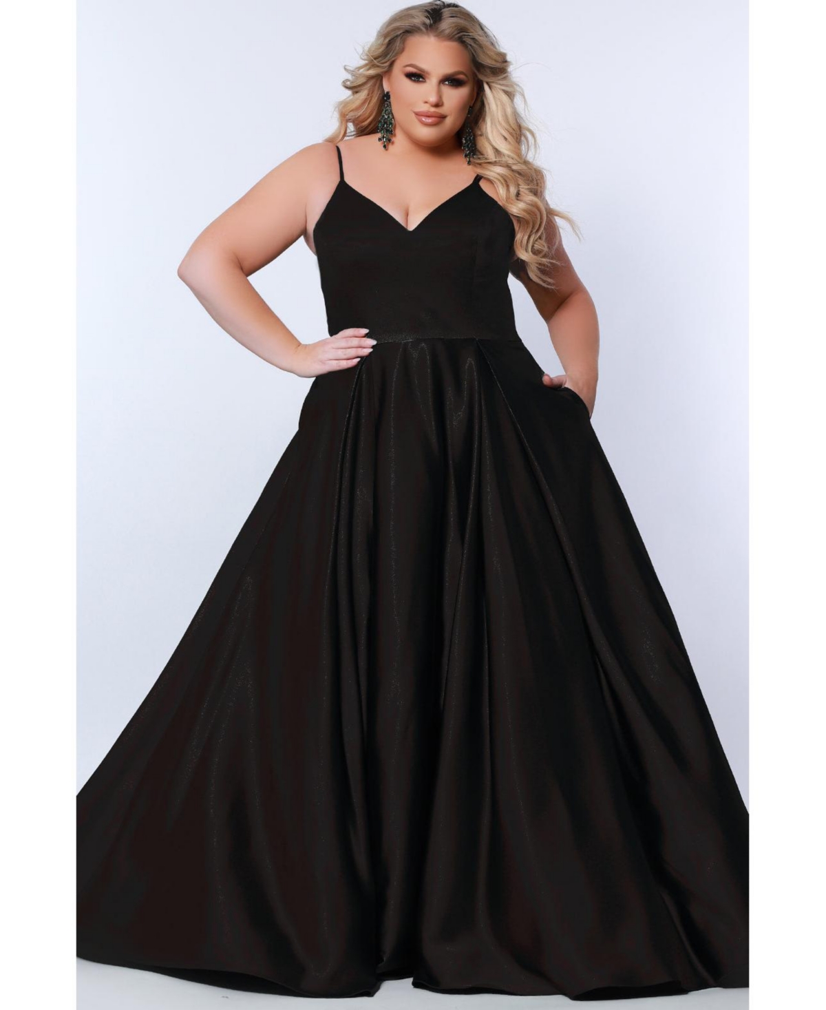 Click here for Sydneys Closet Womens Satin A-Line V-Neck Evening... prices