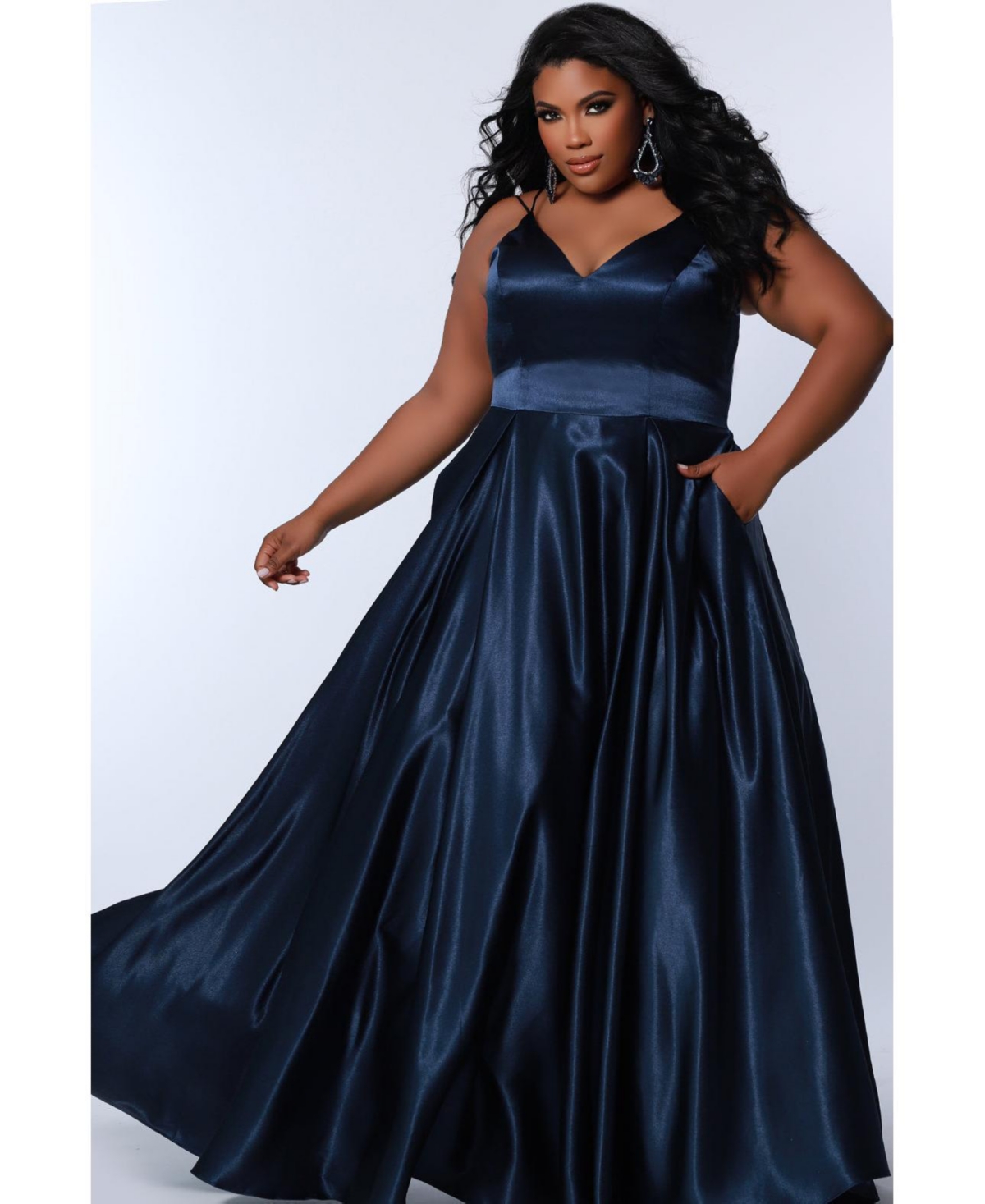 Click here for Sydneys Closet Womens Satin A-Line V-Neck Evening... prices