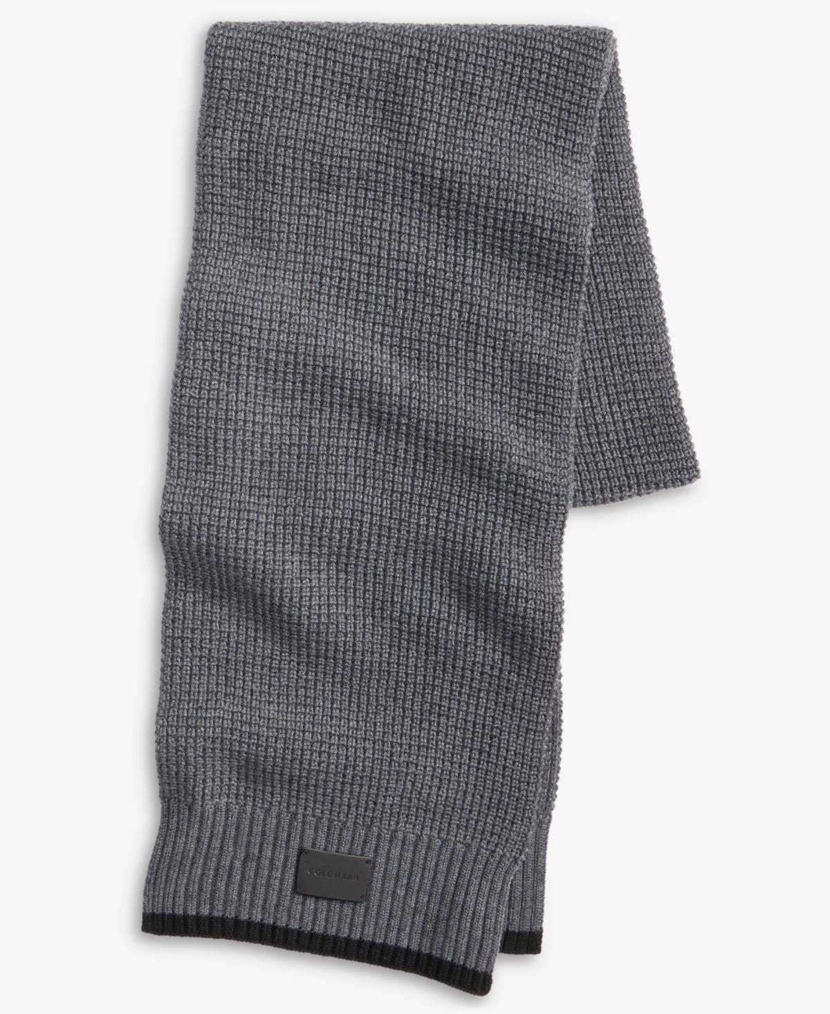 Click here for Cole Haan Mens Waffle-Knit Scarf - Guaranteed Gray prices