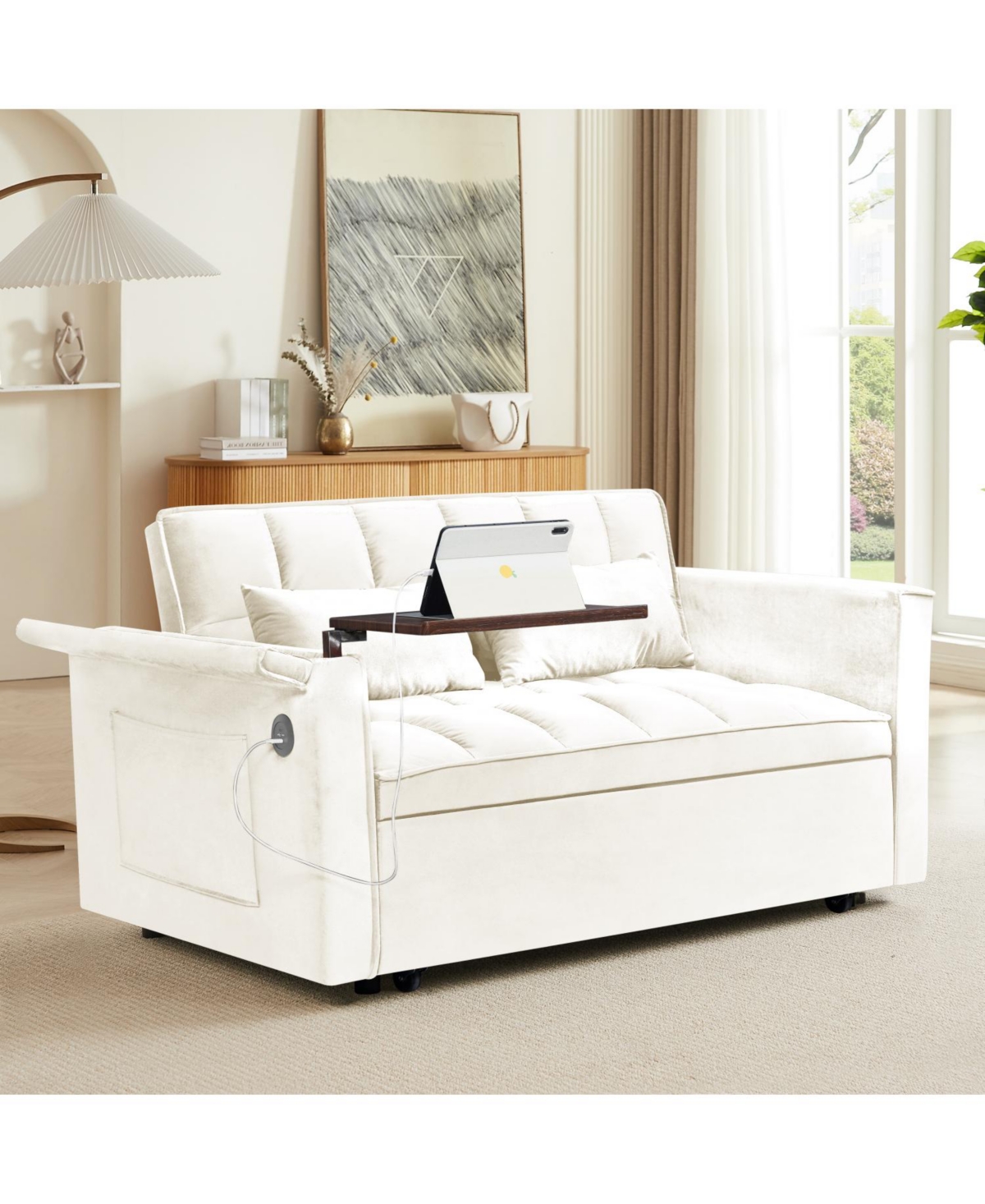 Click here for Streamdale Furniture Foldable Velvet Sofa Bed with... prices