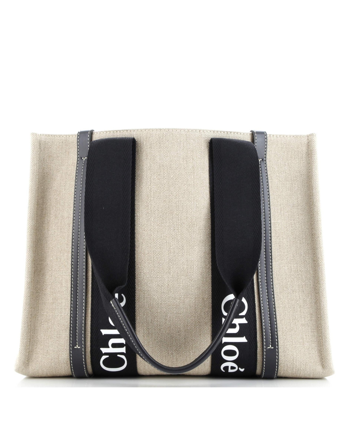 Click here for Pre-Owned Chloe Medium Woody Tote Canvas with Leat... prices