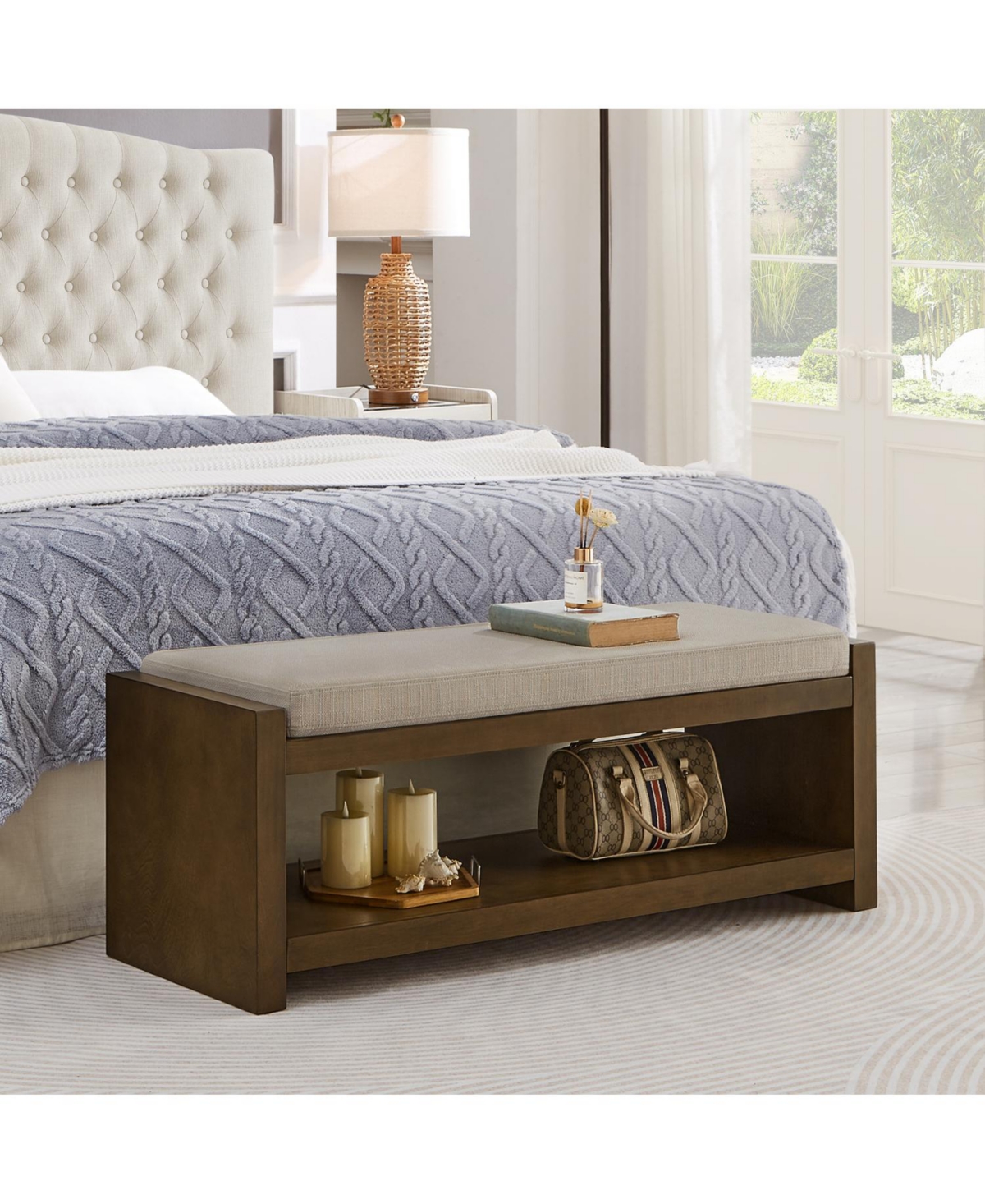 Click here for Streamdale Furniture 47 Padded Bench with Shoe Rac... prices