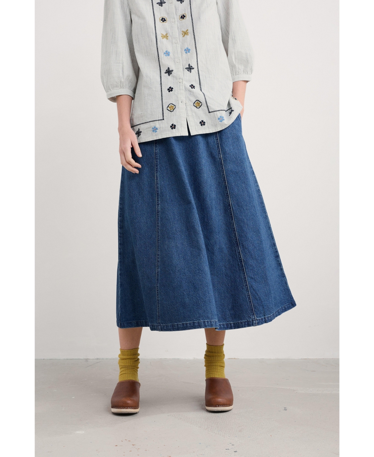 Seasalt Cornwall Womens Restharrow Skirt - Mid wash