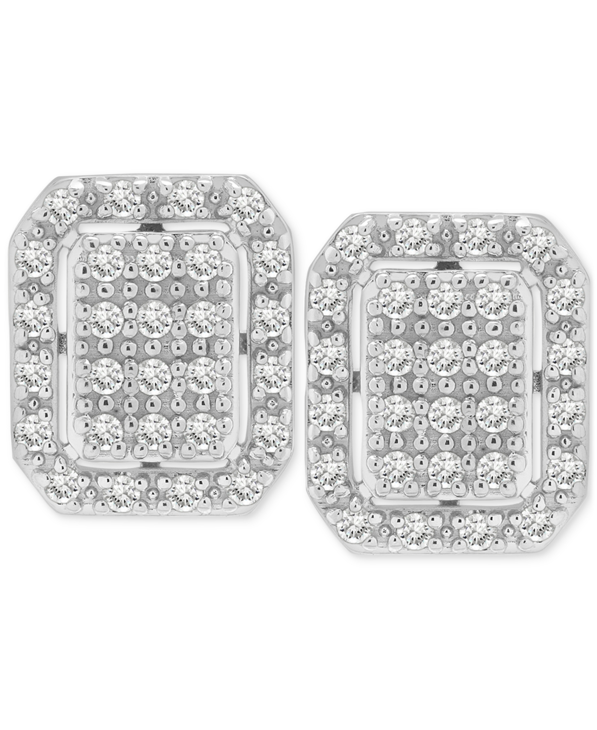 Click here for Diamond Octagon Halo Cluster Earrings (1/3 ct. t.w... prices