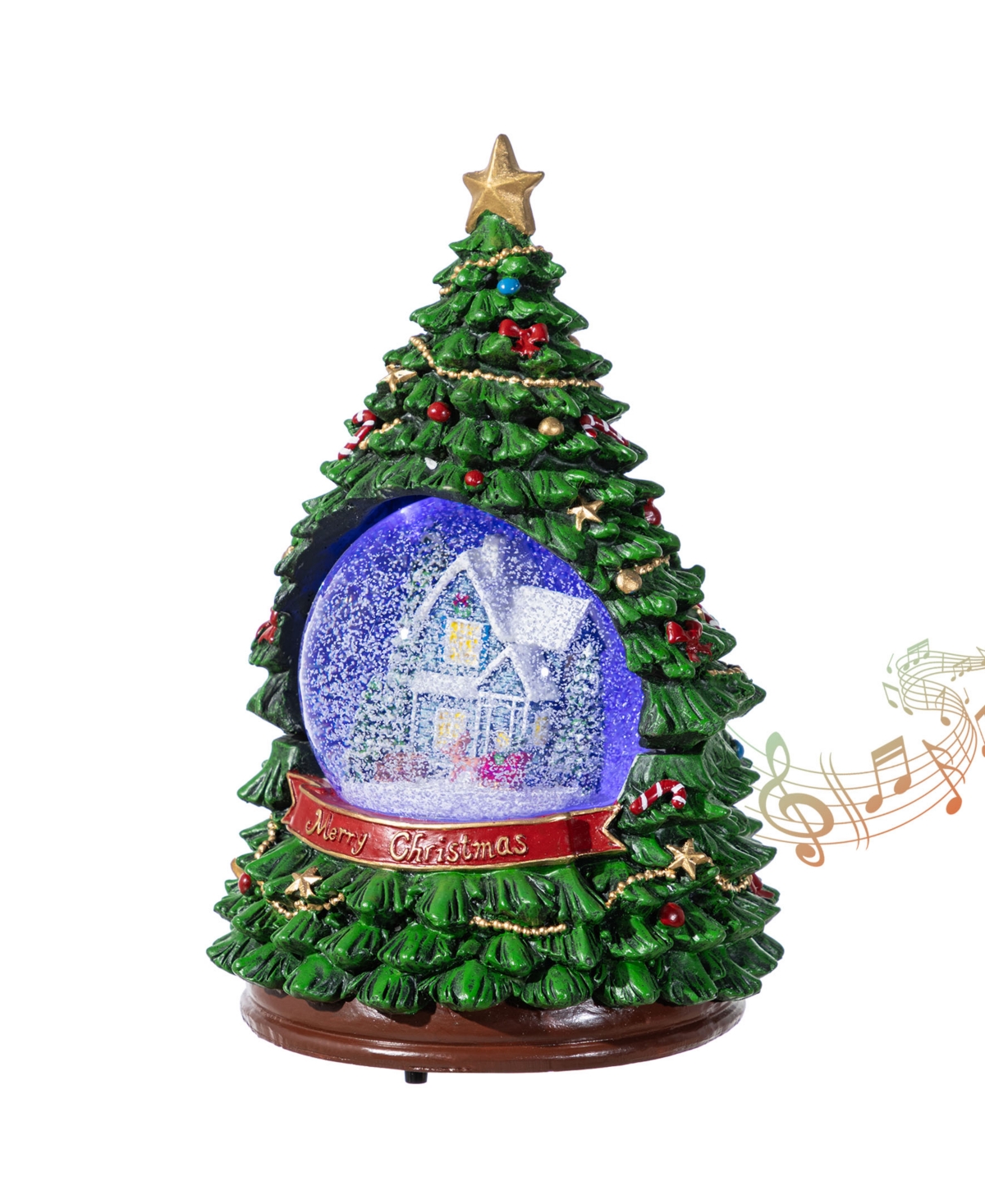 Click here for Glitzhome 100mm Lighted Resin Christmas Musical Sn... prices