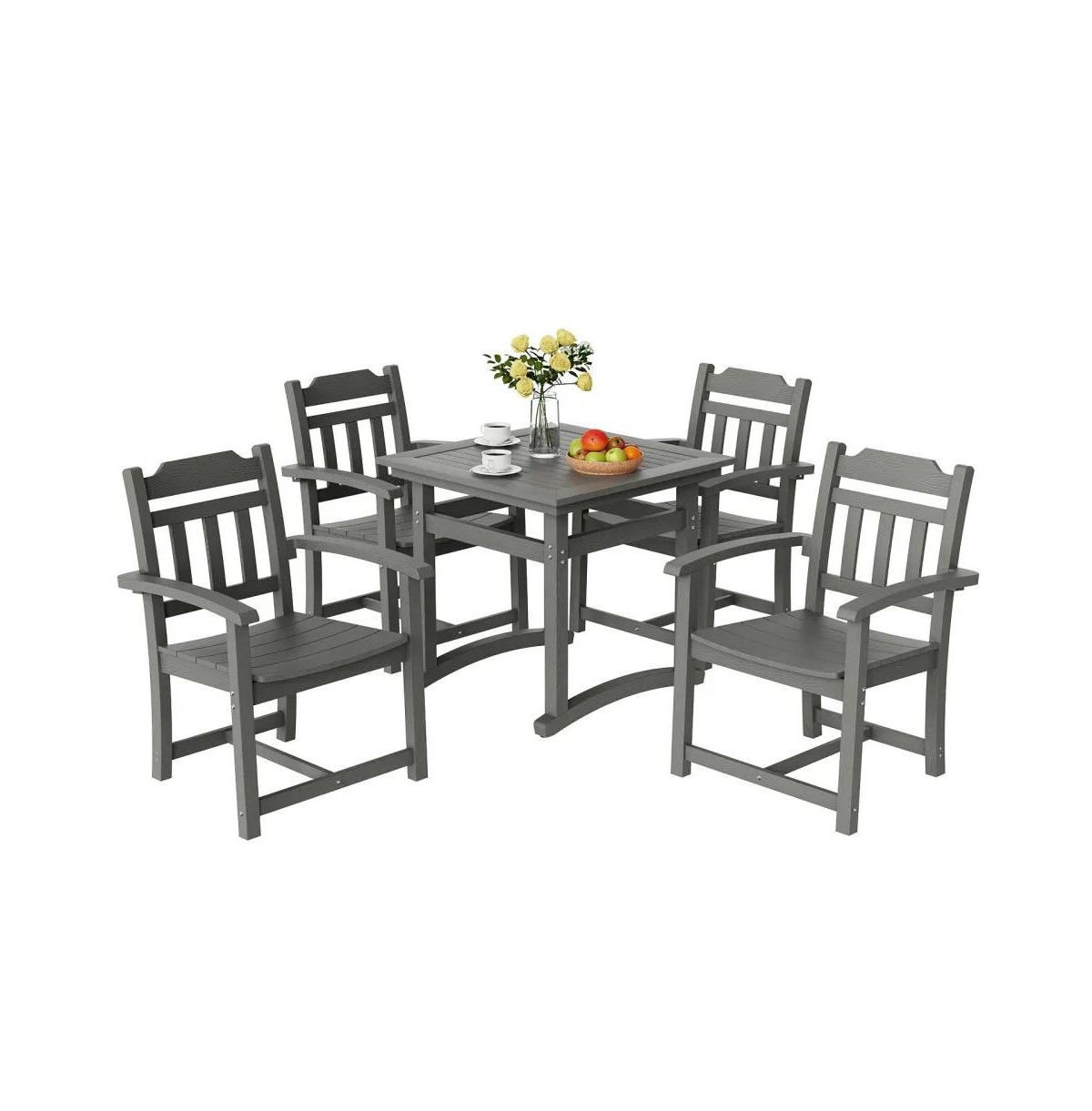 Click here for Slickblue 5-Piece Outdoor Dining Set with Square T... prices