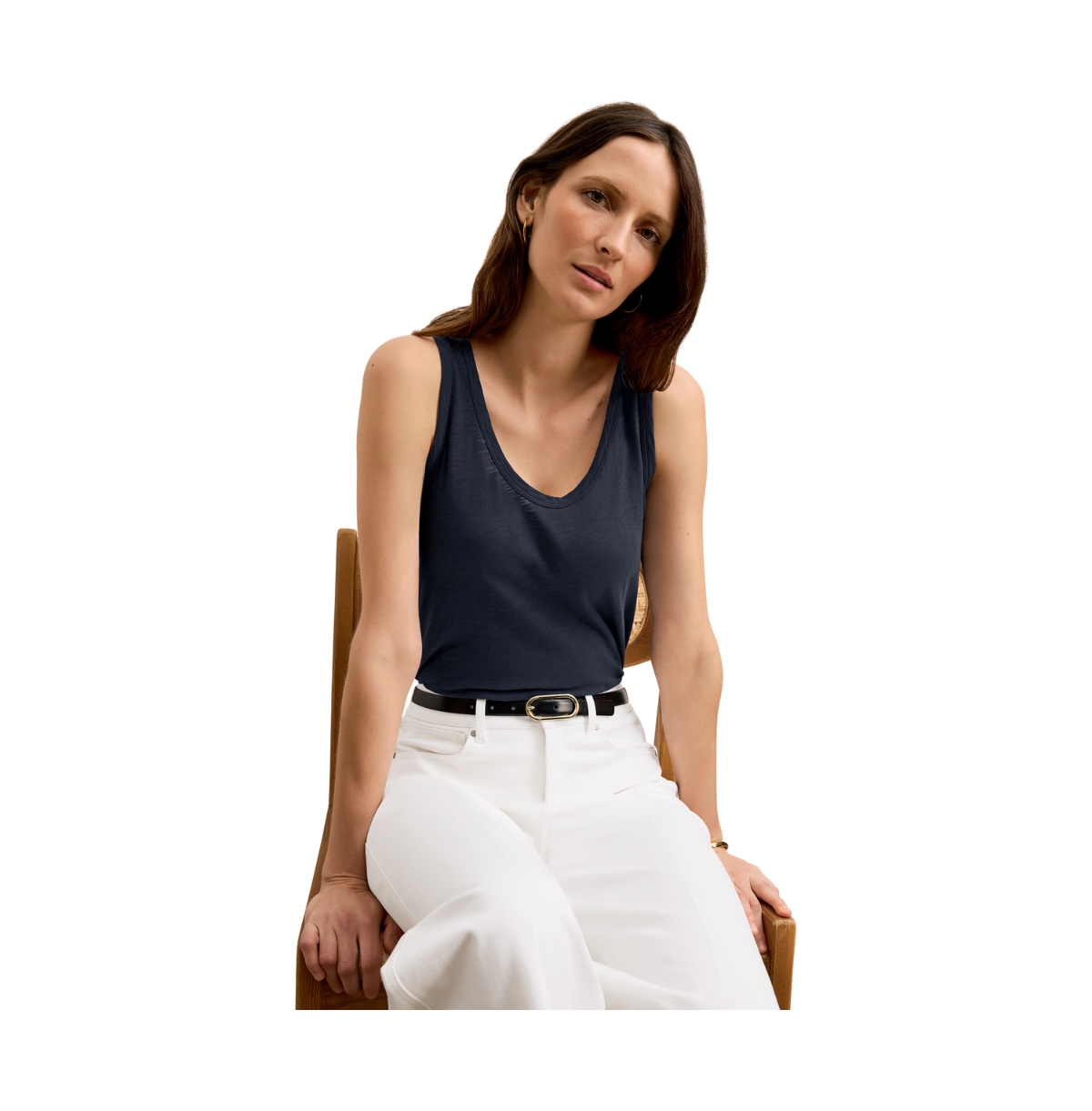 Click here for M.m.LaFleur Wyatt Tank - Organic Cotton Slub - Dar... prices