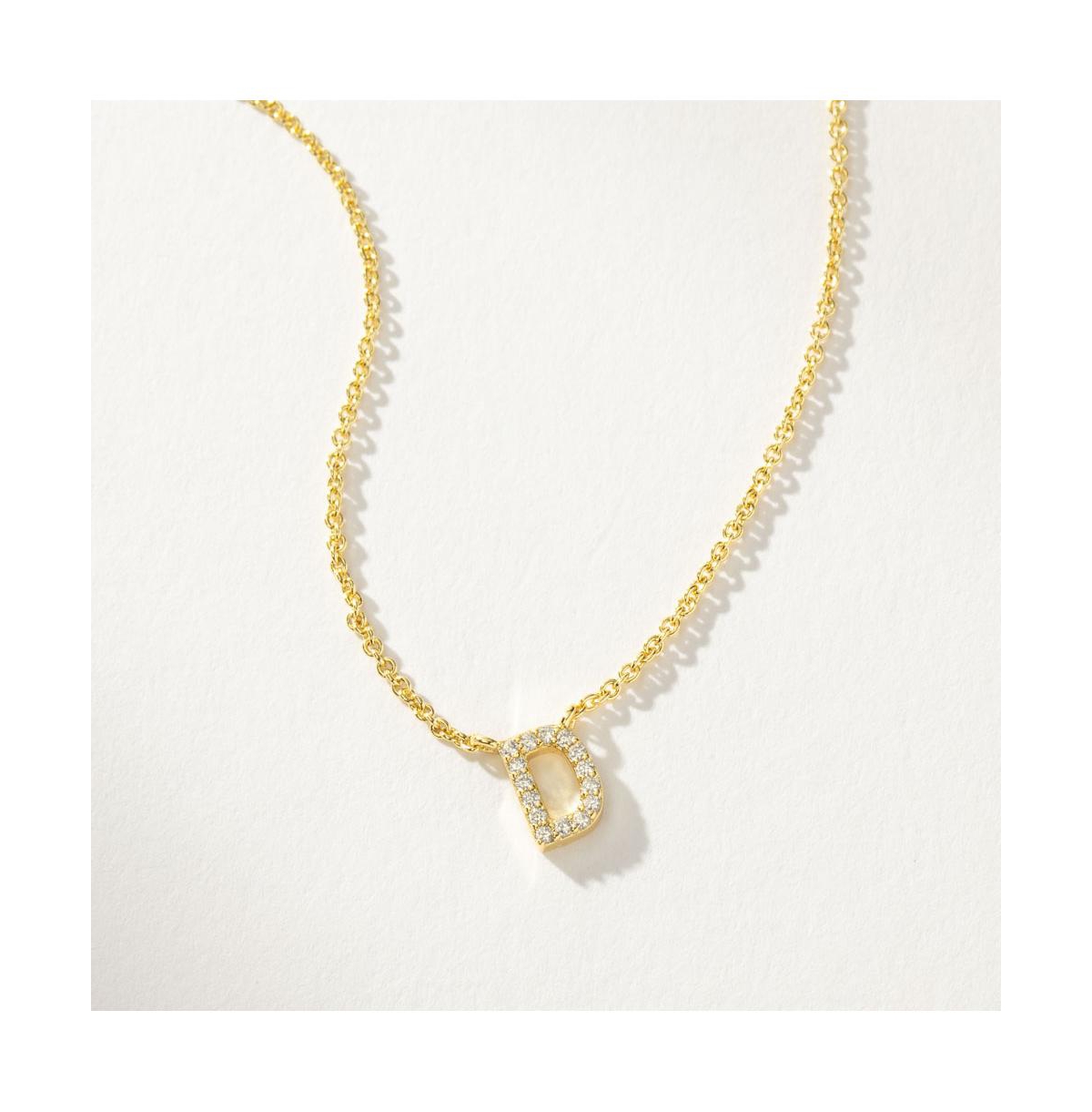 Click here for 14k Gold-Plated Pave Initial Necklace - Gold d prices
