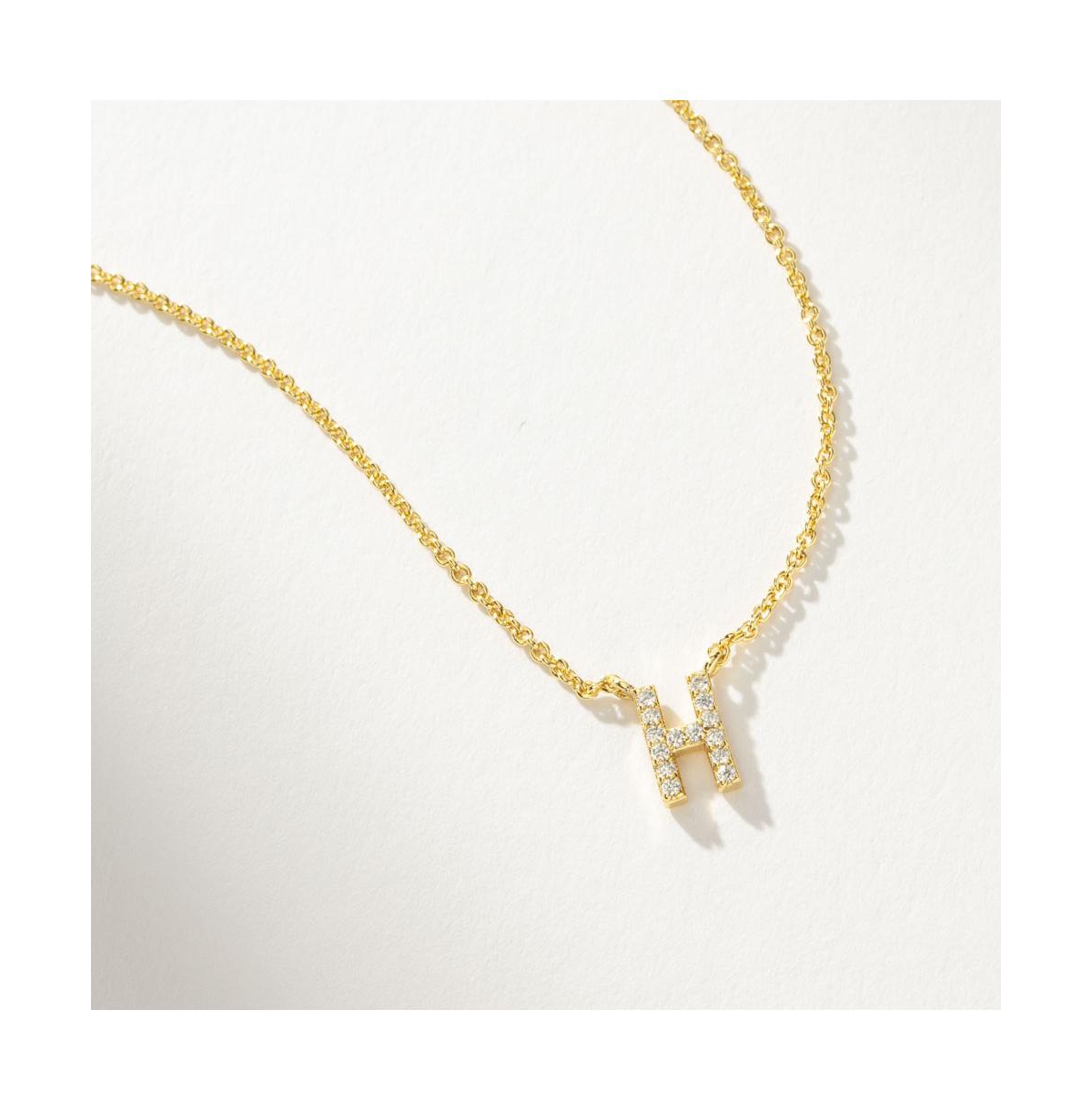 Click here for 14k Gold-Plated Pave Initial Necklace - Gold h prices