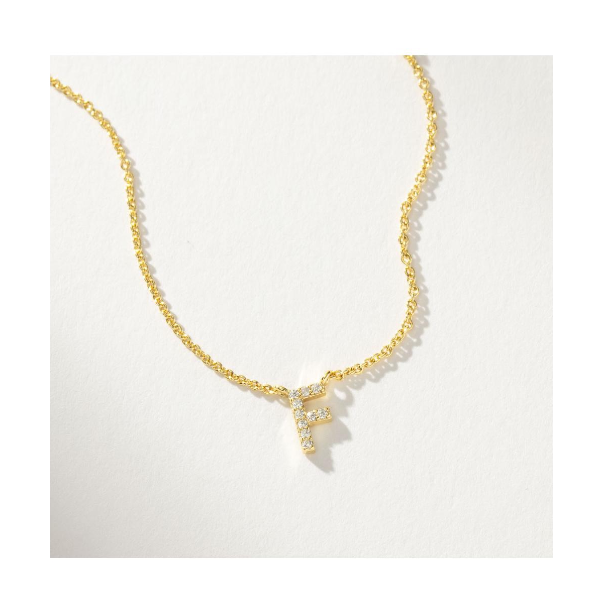 Click here for 14k Gold-Plated Pave Initial Necklace - Gold f prices
