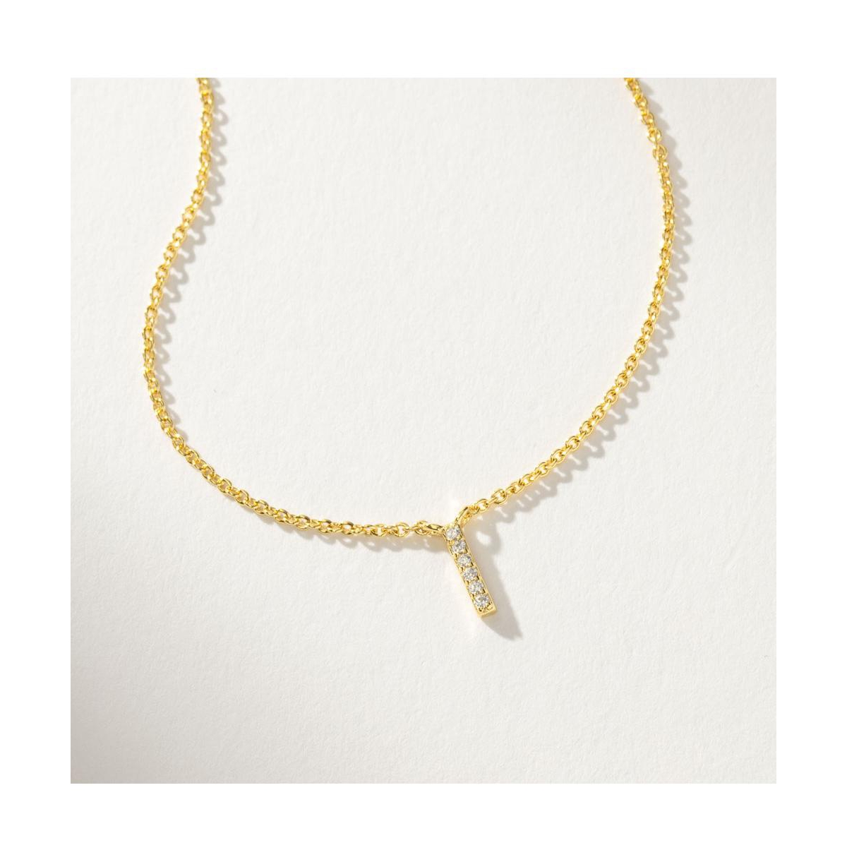 Click here for 14k Gold-Plated Pave Initial Necklace - Gold i prices