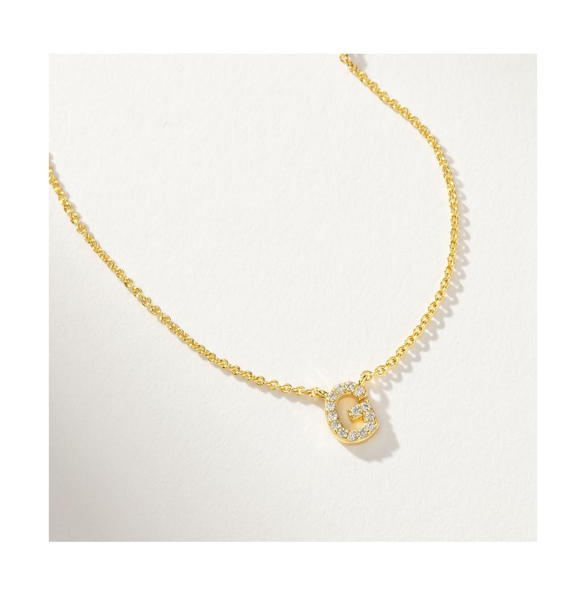 Click here for 14k Gold-Plated Pave Initial Necklace - Gold g prices