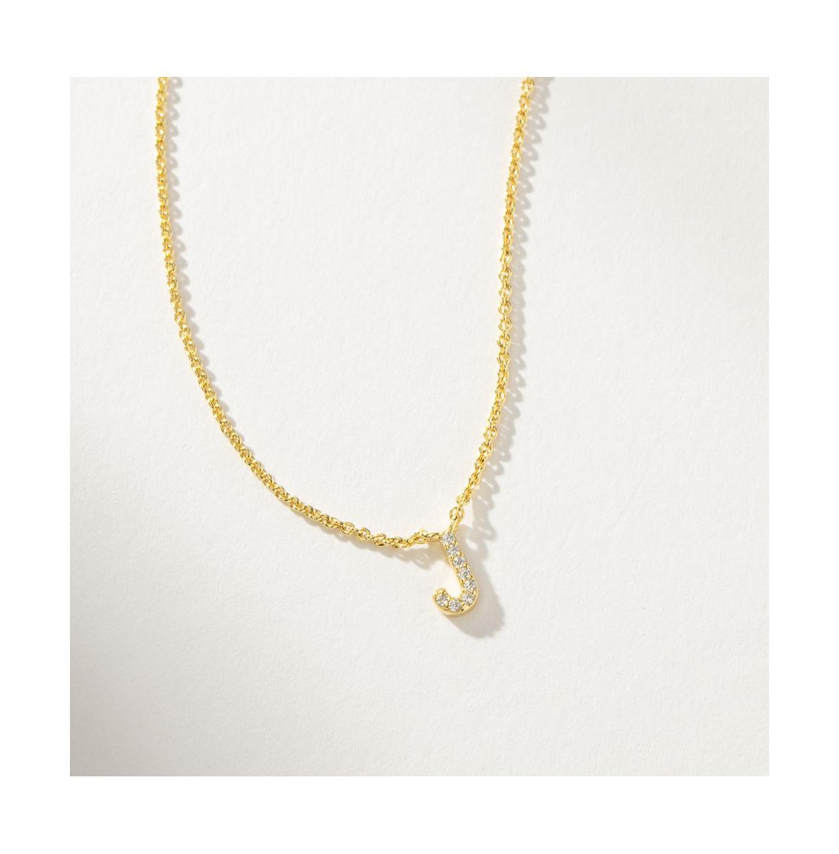 Click here for 14k Gold-Plated Pave Initial Necklace - Gold j prices