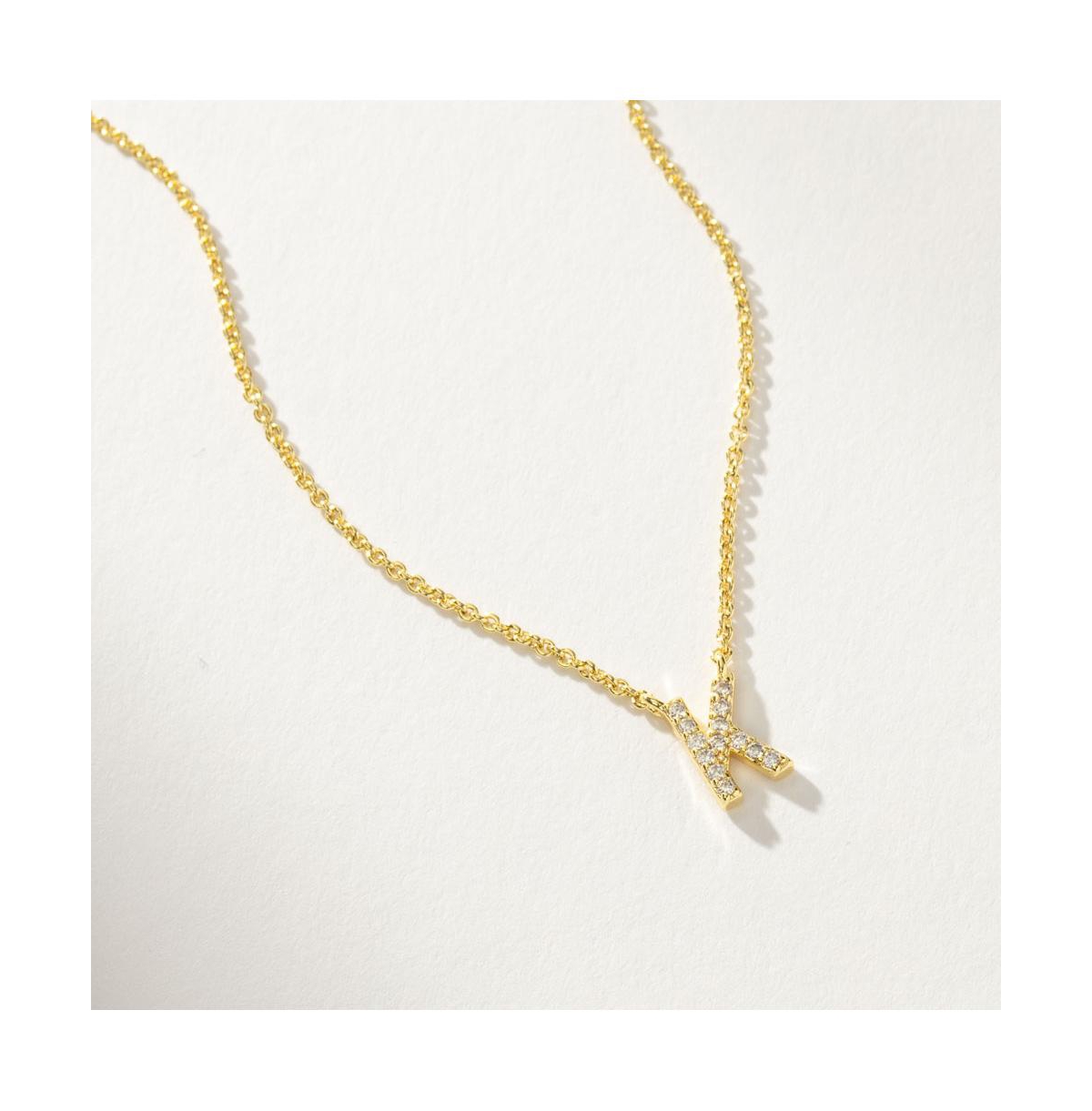 Click here for 14k Gold-Plated Pave Initial Necklace - Gold k prices