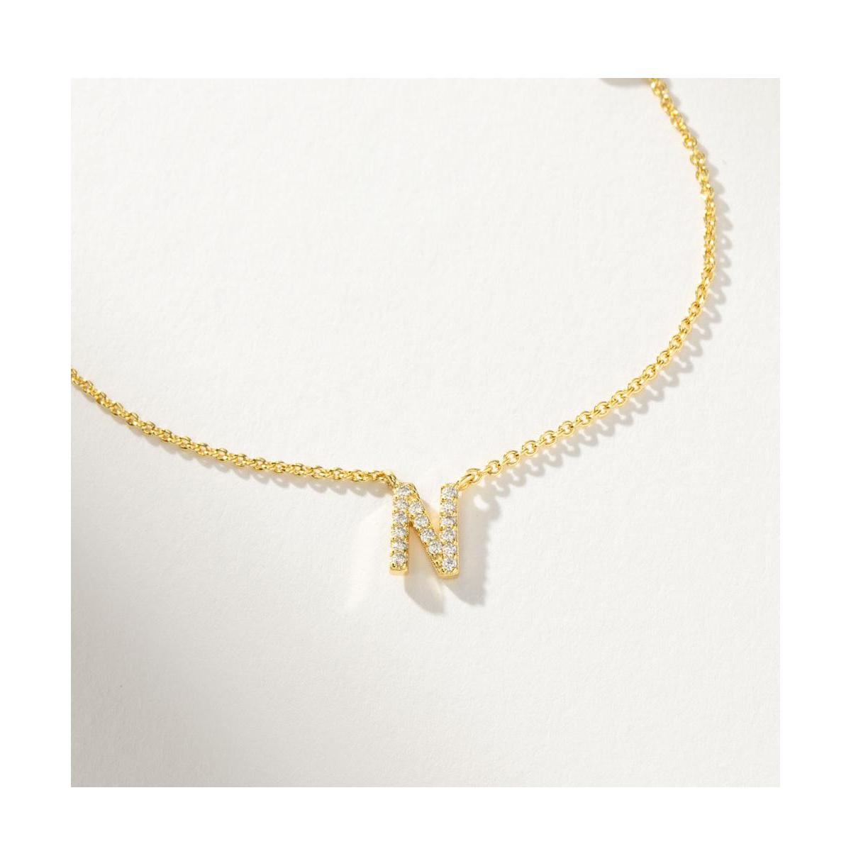 Click here for 14k Gold-Plated Pave Initial Necklace - Gold n prices