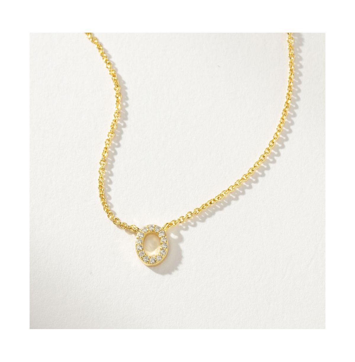 Click here for 14k Gold-Plated Pave Initial Necklace - Gold o prices