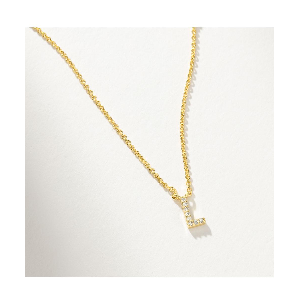 Click here for 14k Gold-Plated Pave Initial Necklace - Gold l prices