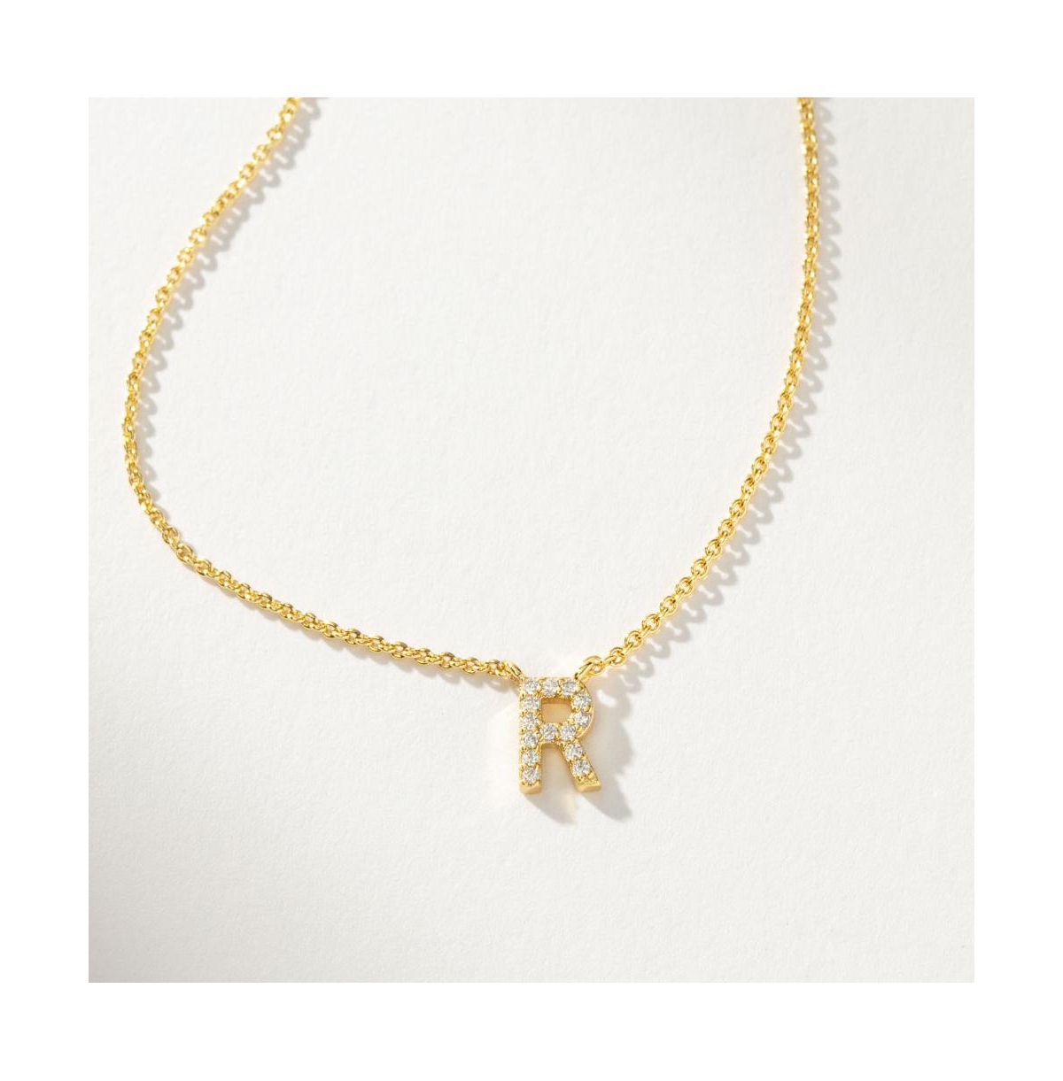 Click here for 14k Gold-Plated Pave Initial Necklace - Gold r prices