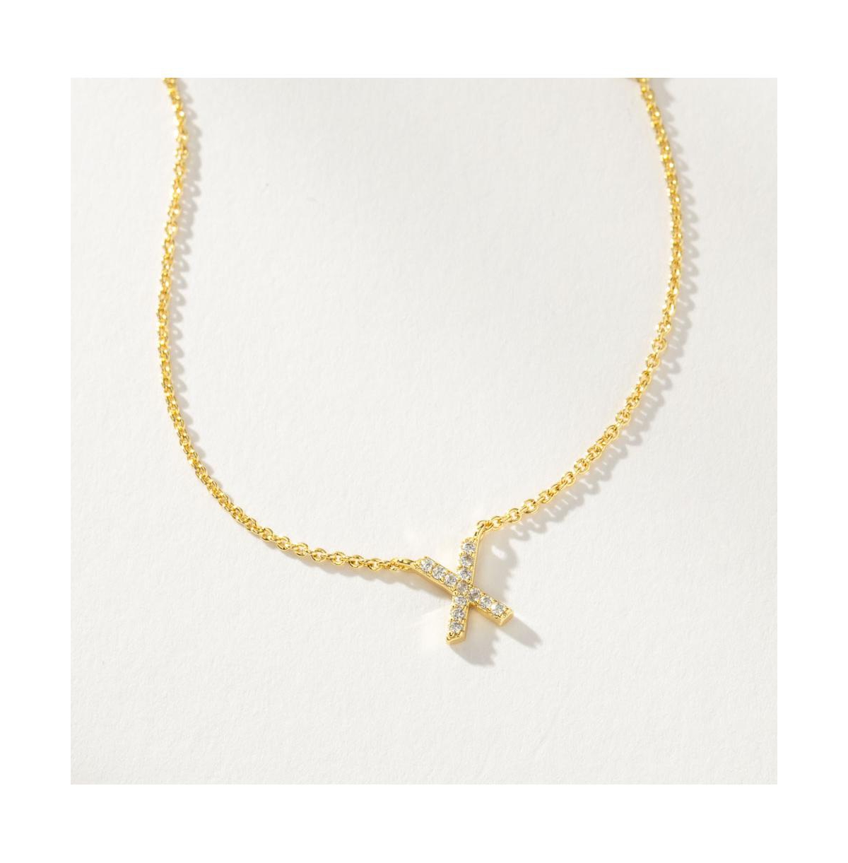 Click here for 14k Gold-Plated Pave Initial Necklace - Gold x prices