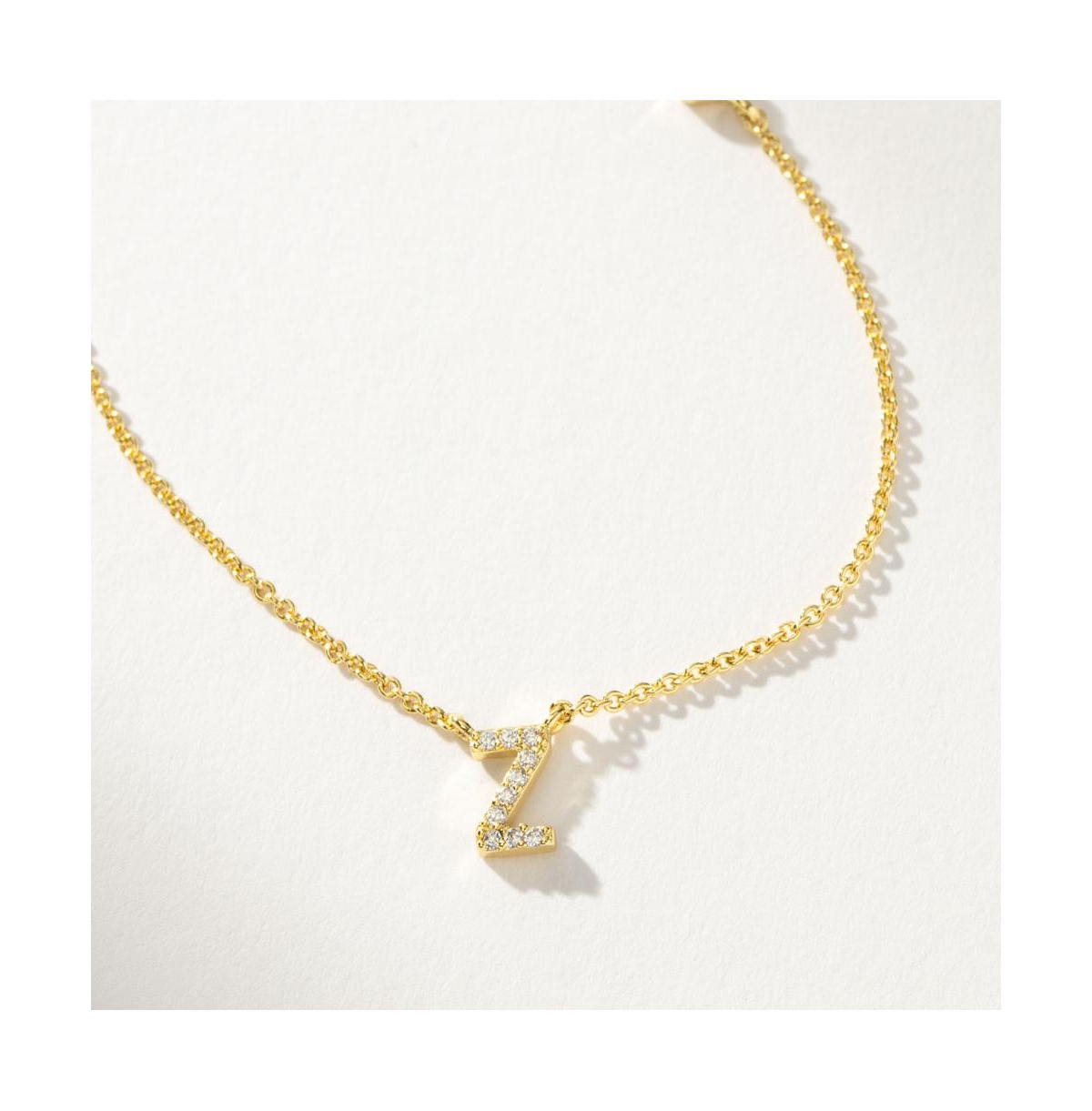 Click here for 14k Gold-Plated Pave Initial Necklace - Gold z prices