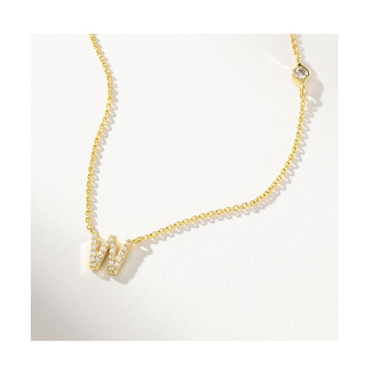 Click here for 14k Gold-Plated Pave Initial Necklace - Gold w prices