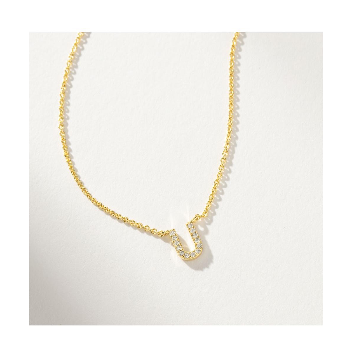 Click here for 14k Gold-Plated Pave Initial Necklace - Gold u prices