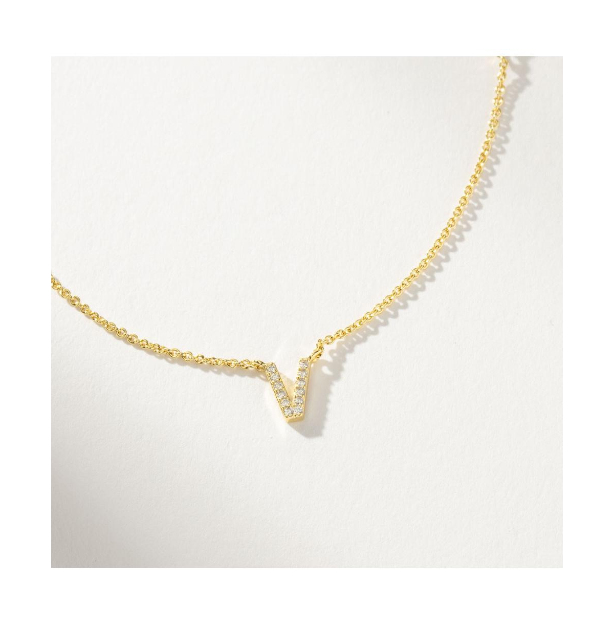 Click here for 14k Gold-Plated Pave Initial Necklace - Gold v prices