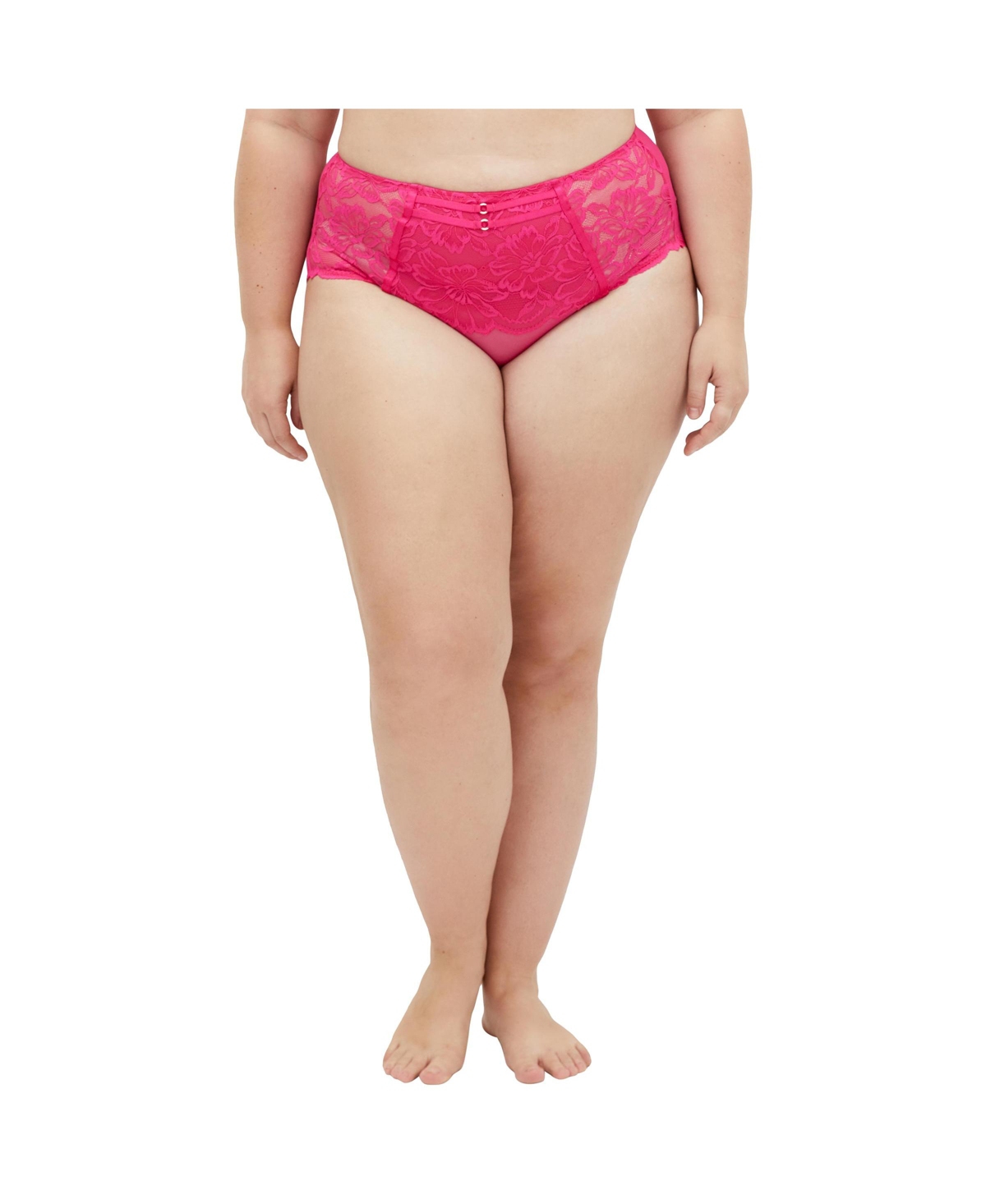Click here for City Chic Plus Size Paige Hi Brief - Azalea prices