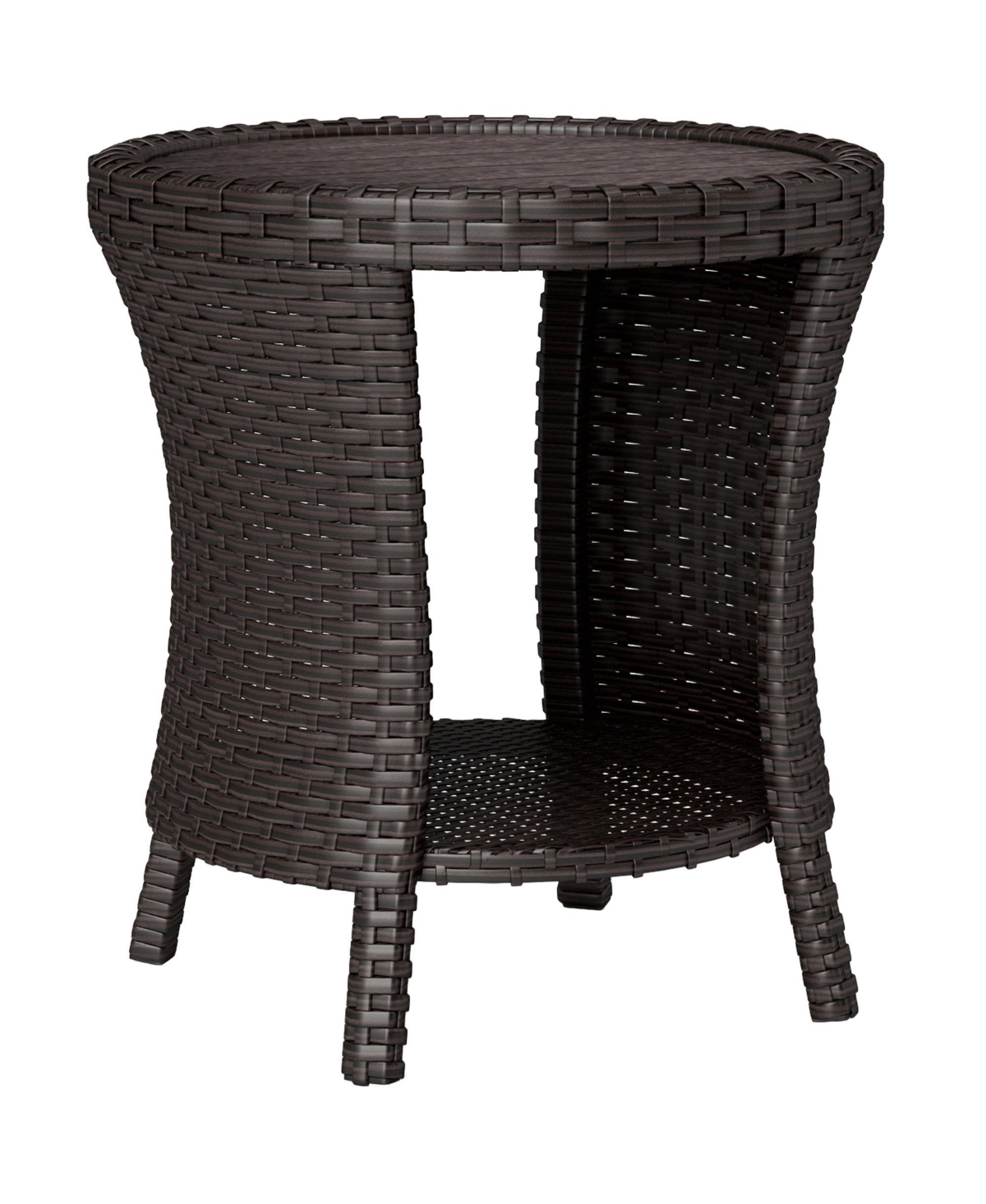 Click here for Outsunny 18" Wicker Table  2-Tier Outdoor Sid... prices