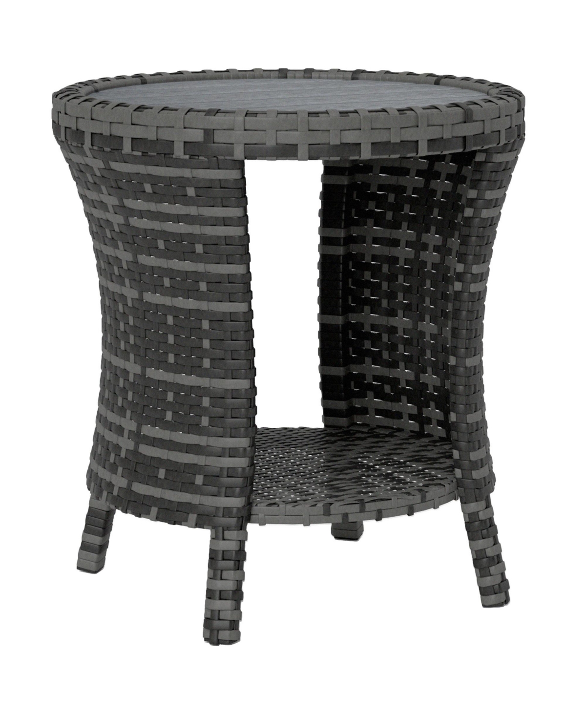 Click here for Outsunny 18" Wicker Table  2-Tier Outdoor Sid... prices