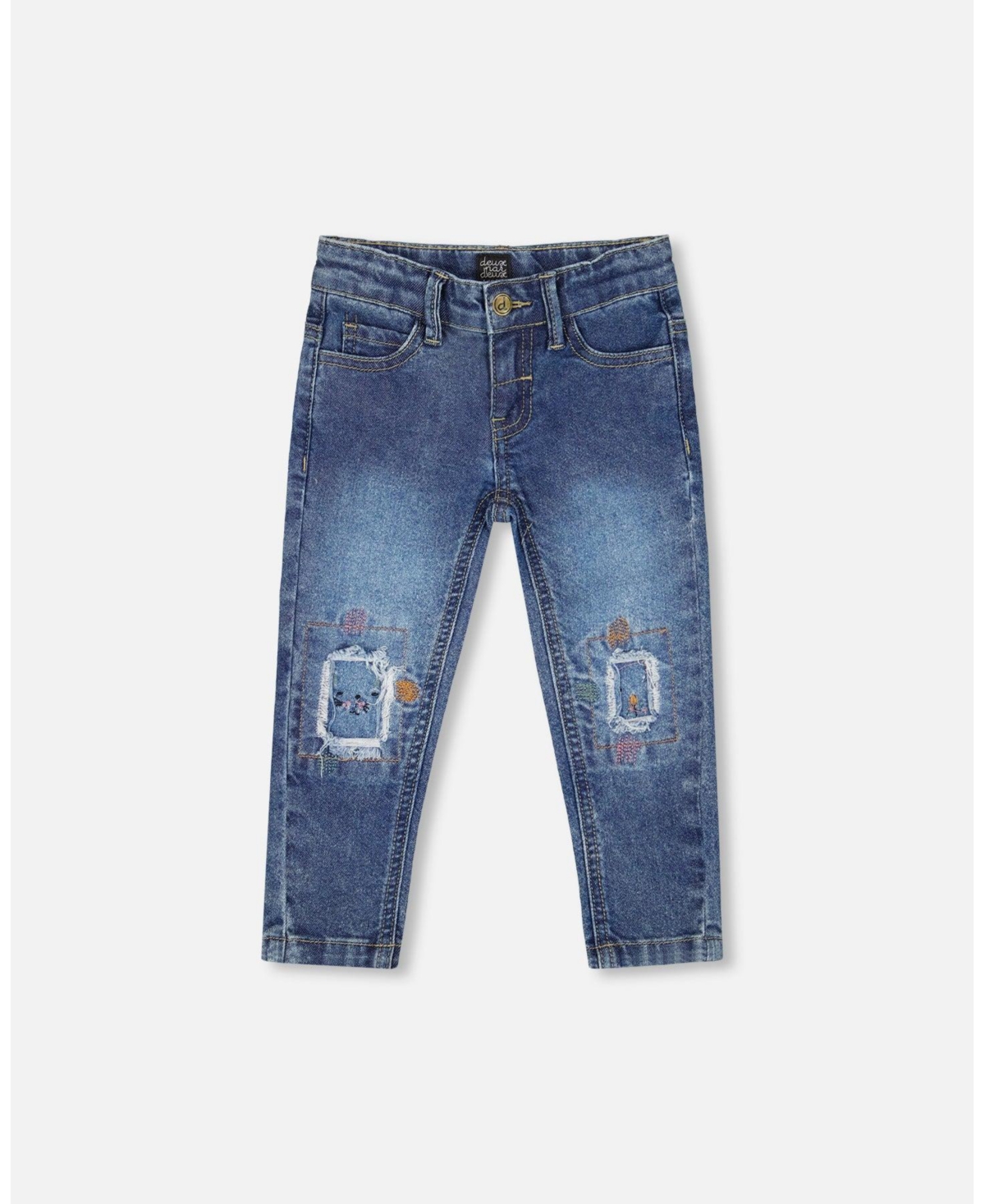 Click here for Deux par Deux Baby Girls Jeans Blue Denim with Emb... prices