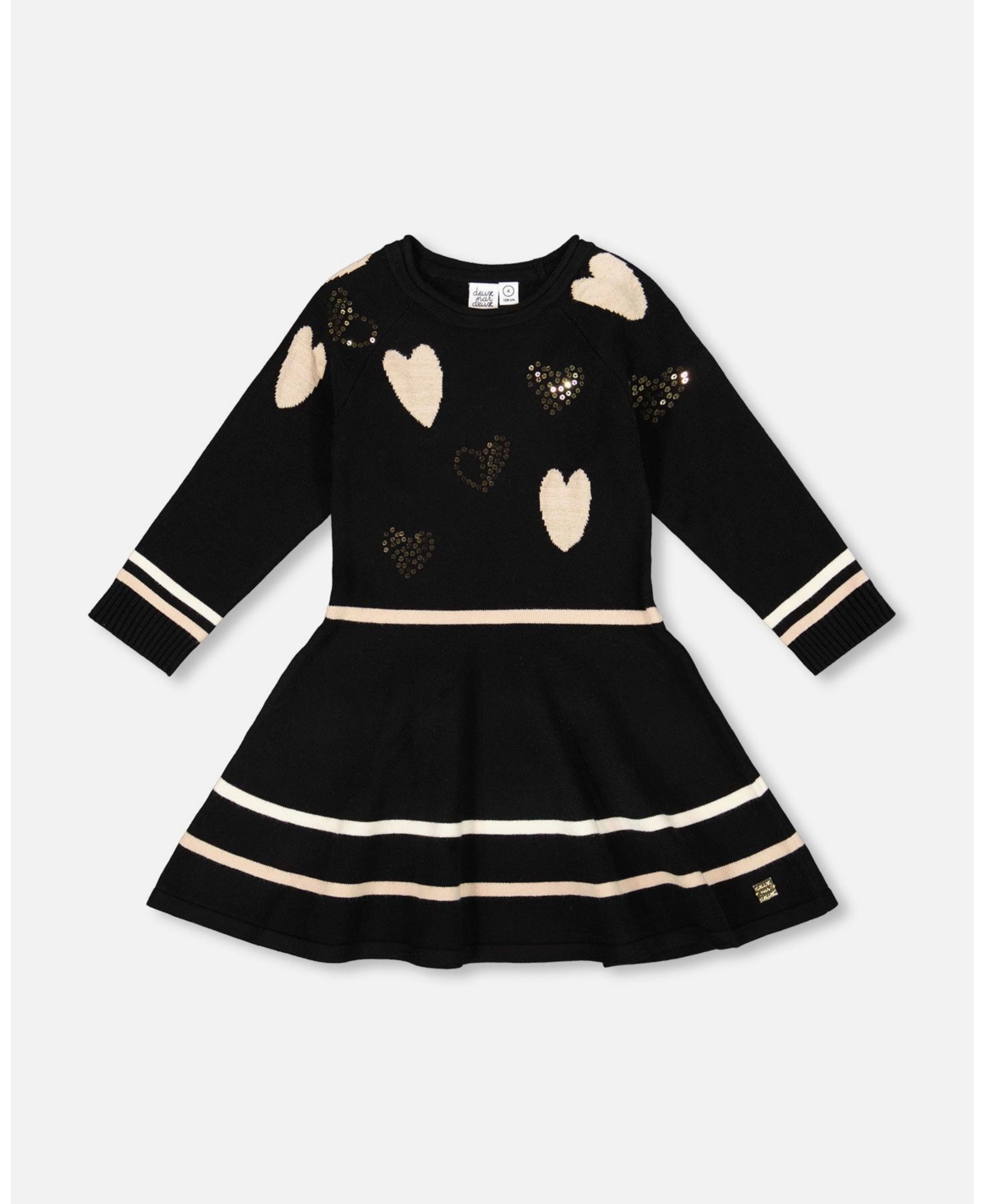 Click here for Deux par Deux Big Girls Knit Dress Black with Glit... prices