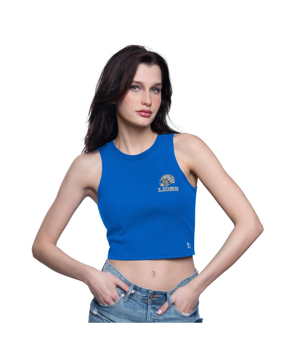 Click here for Starter Womens Blue Detroit Lions Show Up Cropped... prices