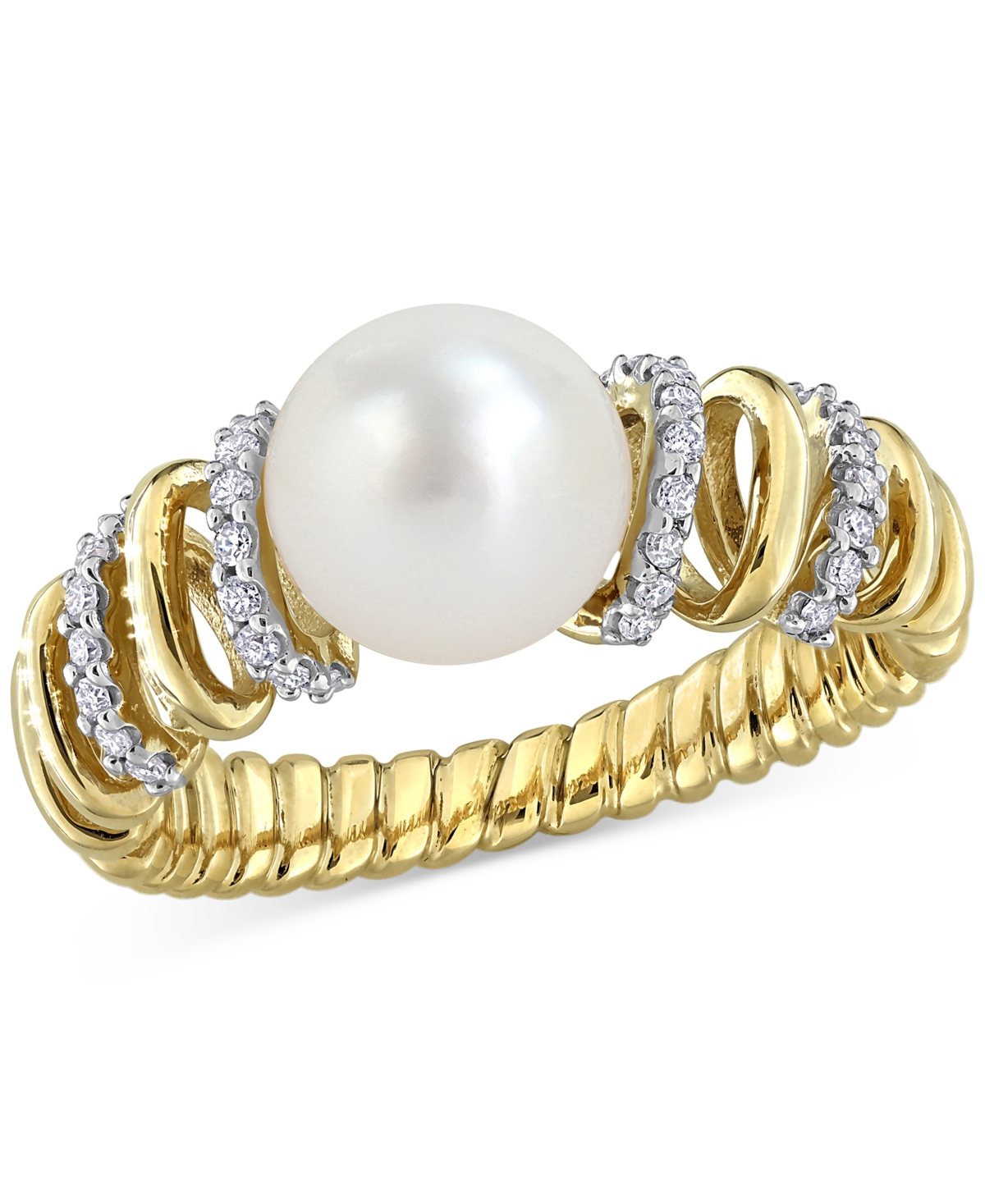 Click here for Cultured Freshwater Pearl (8-8.5mm) & Diamond (1/6... prices