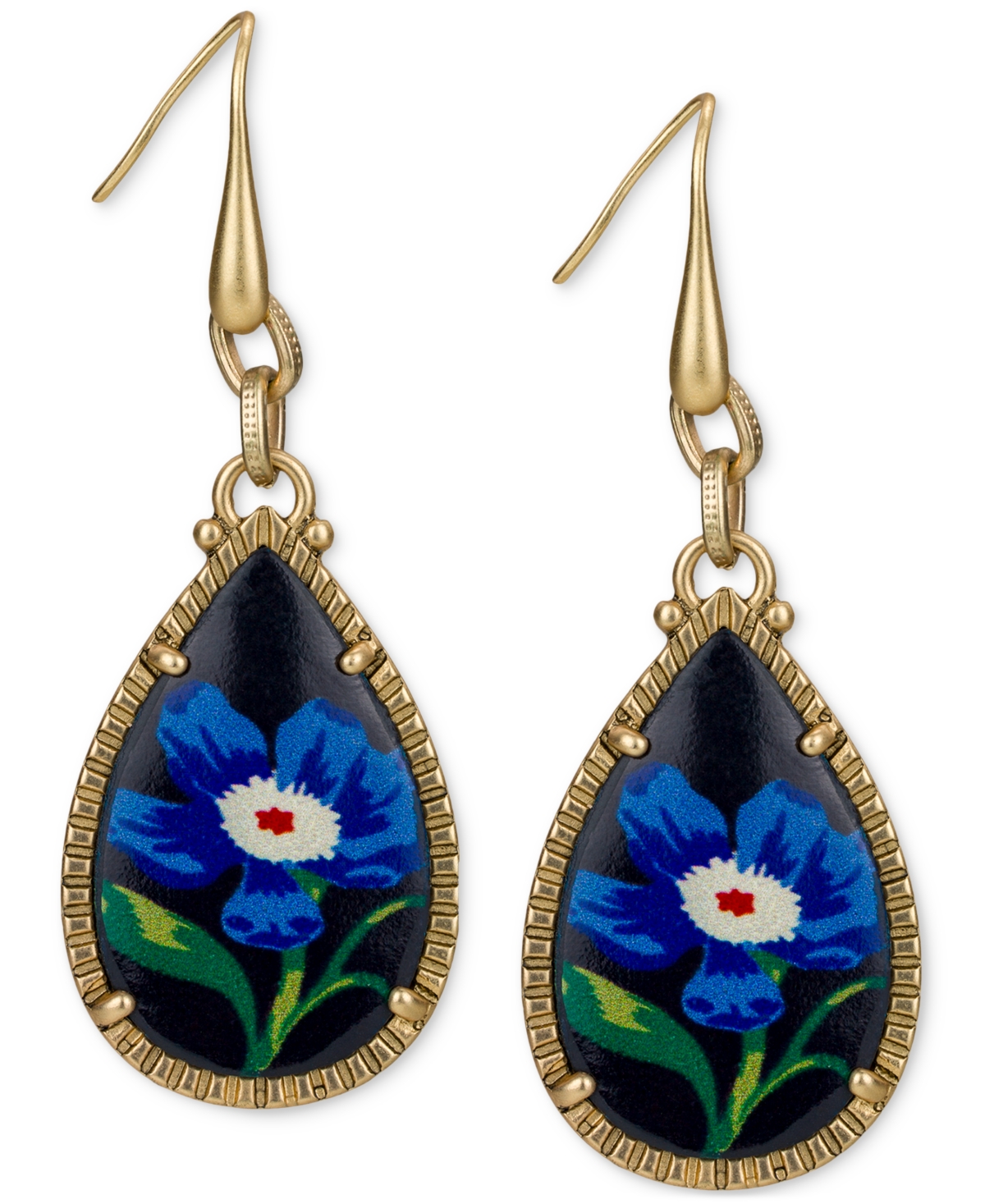 Click here for Patricia Nash Leather Flower Teardrop Earrings - A... prices