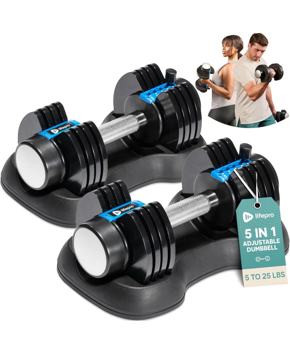 Click here for Lifepro Adjustable Dumbbells Set with Rack - Compa... prices