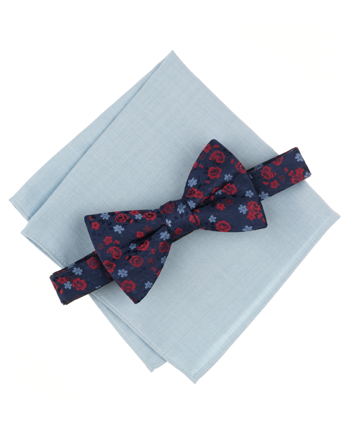 Click here for Bar Iii Mens Barrett Floral Bow Tie and Pocket Squ... prices