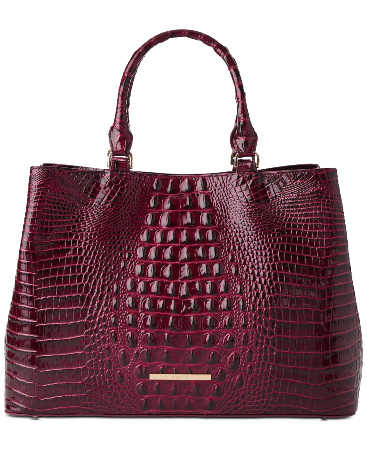 Click here for Brahmin Denise Large Leather Carryall Bag - Cherry... prices