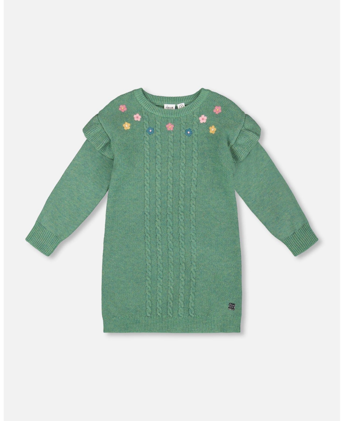 Click here for Deux par Deux Girl Knitted Dress Sage Green with R... prices