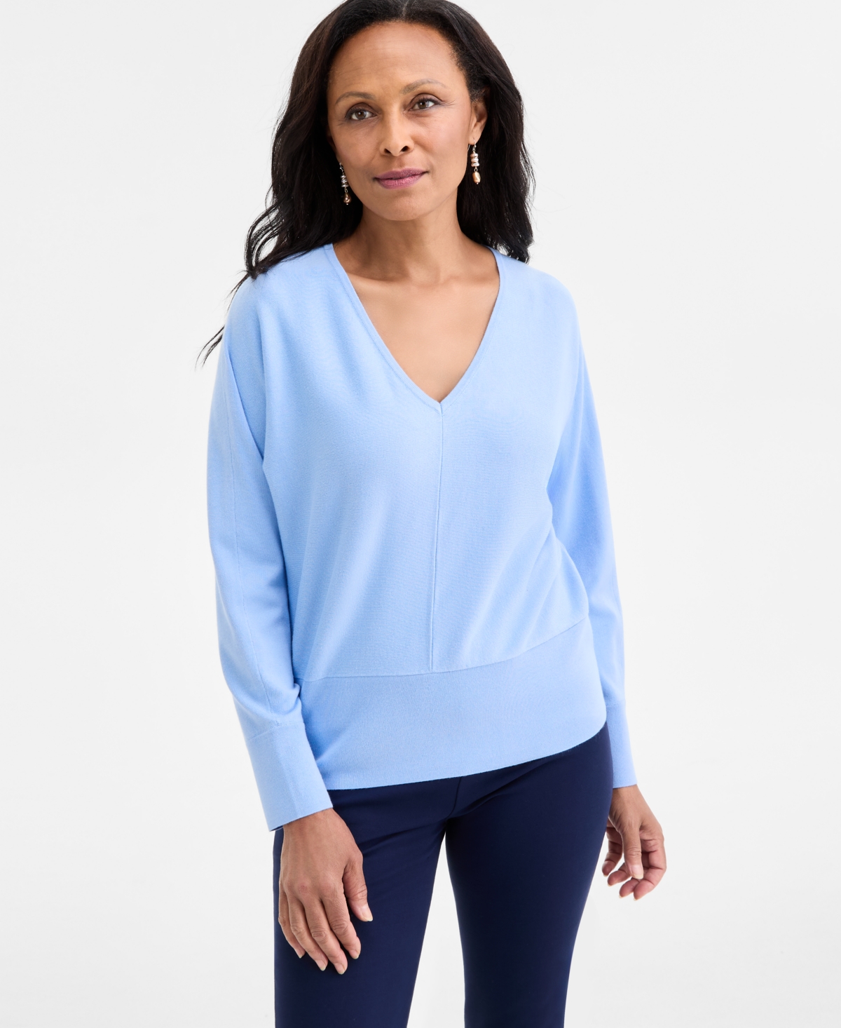 Click here for Jm Collection Womens Dolman-Sleeve V-Neck Sweater... prices