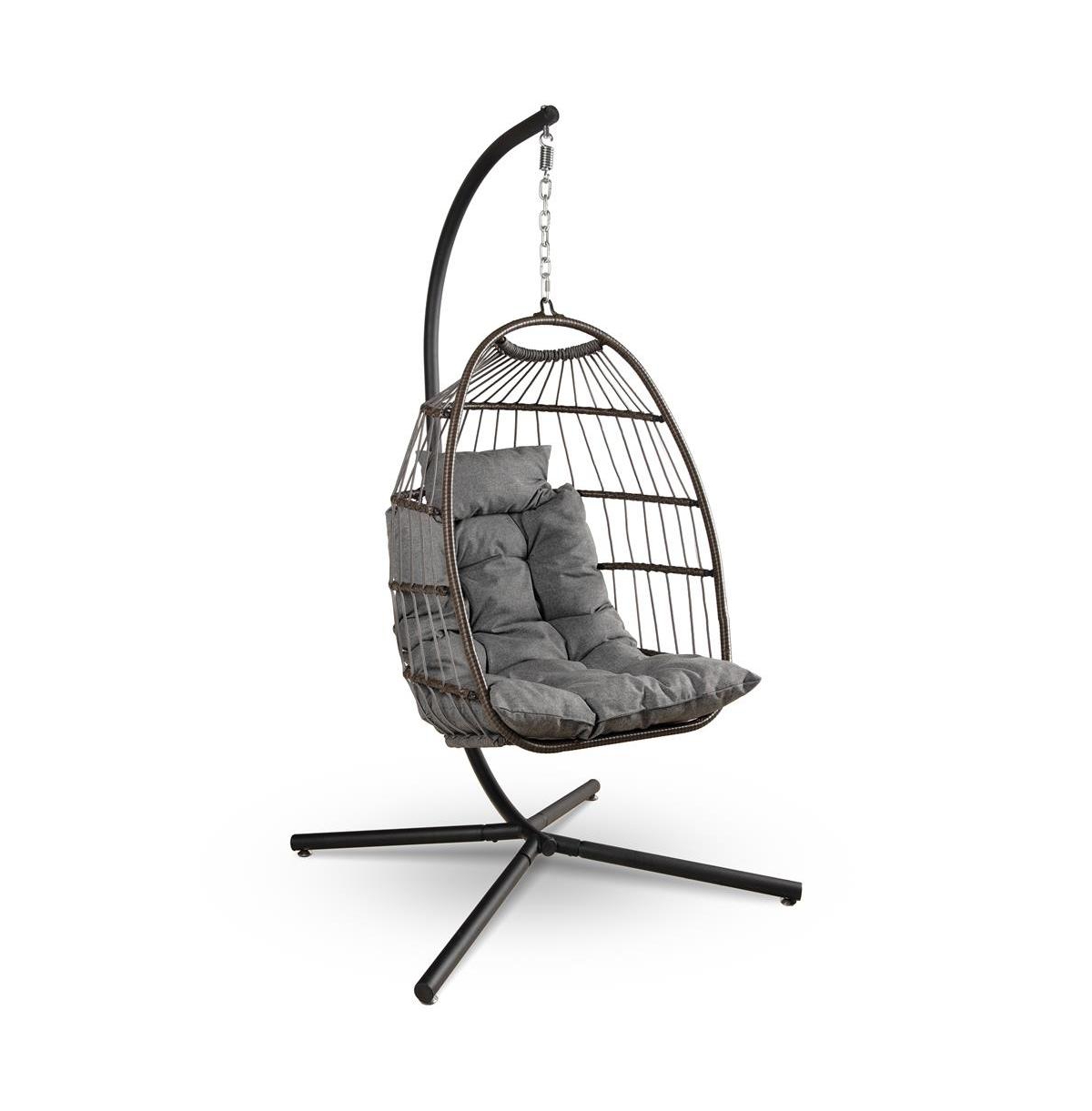 Click here for SereneLife Foldable Egg Chair - Rattan Wicker Hang... prices