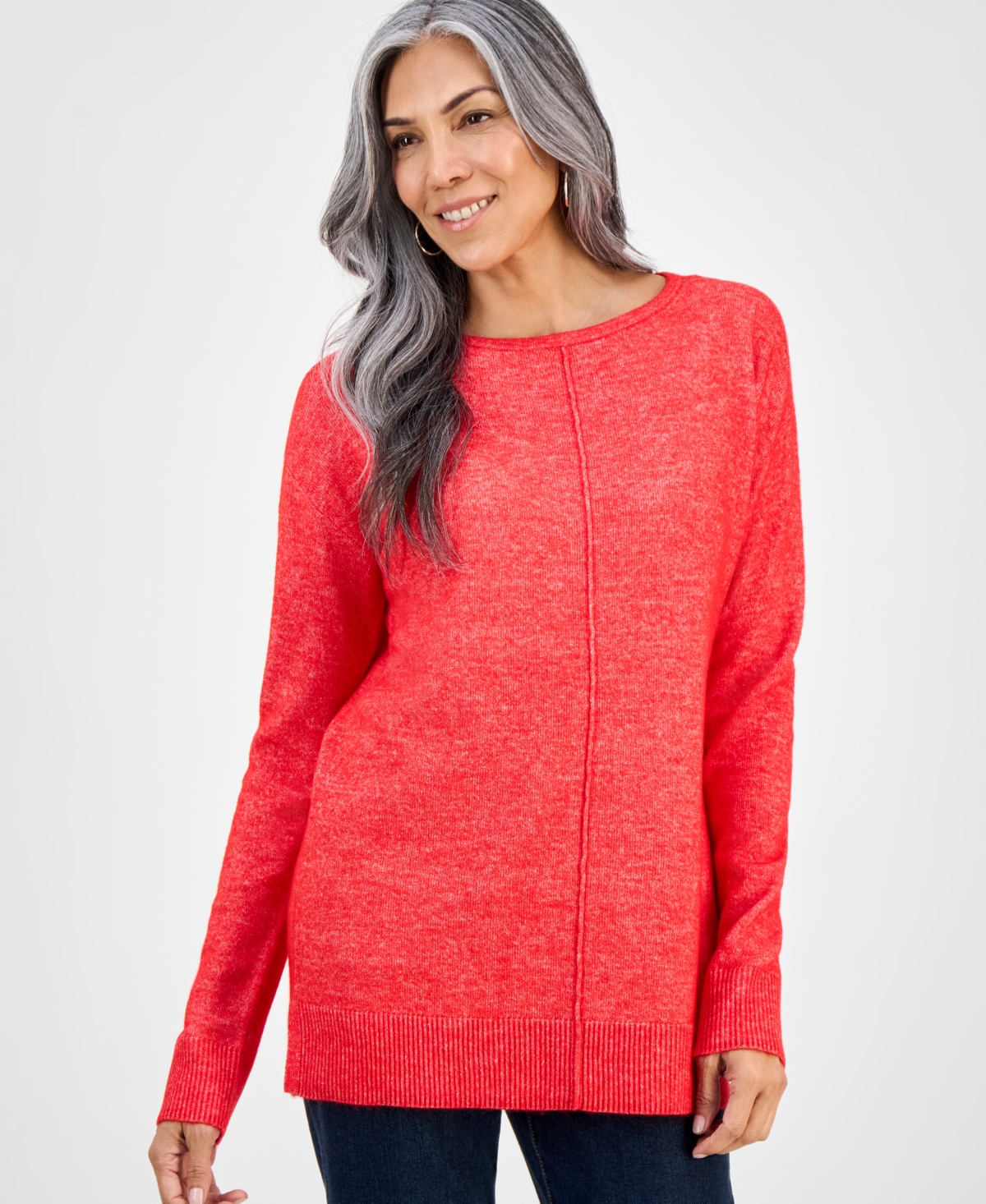 Click here for Style & Co Petite Seam-Front Boat-Neck Sweater  Ma... prices